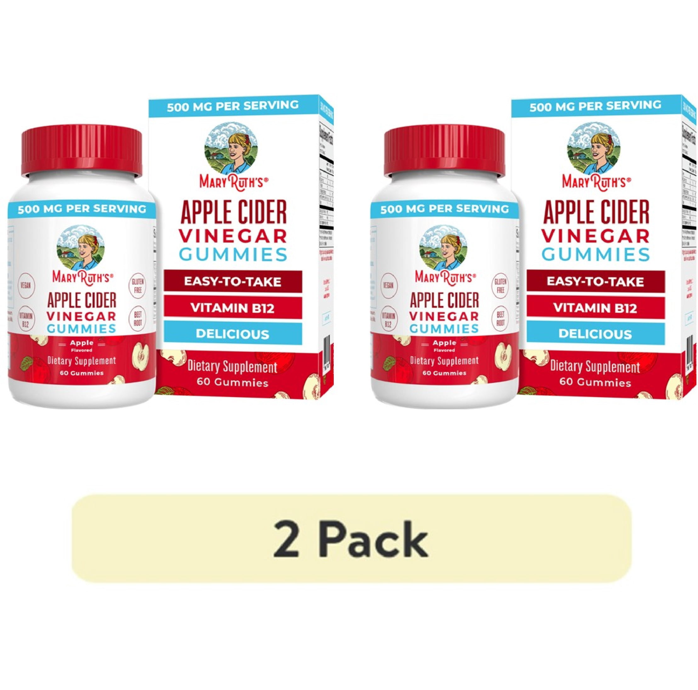 (2 pack) MaryRuth's Apple Cider Vinegar Gummies, Vegan, Non-GMO, Gluten ...
