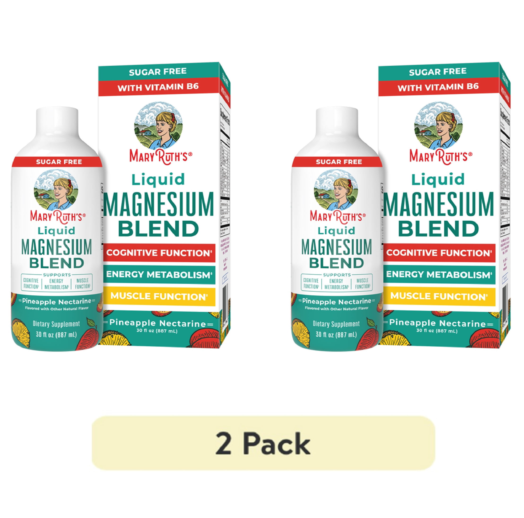 (2 pack) MaryRuth's Liquid Magnesium Blend Pineapple Nectarine ...