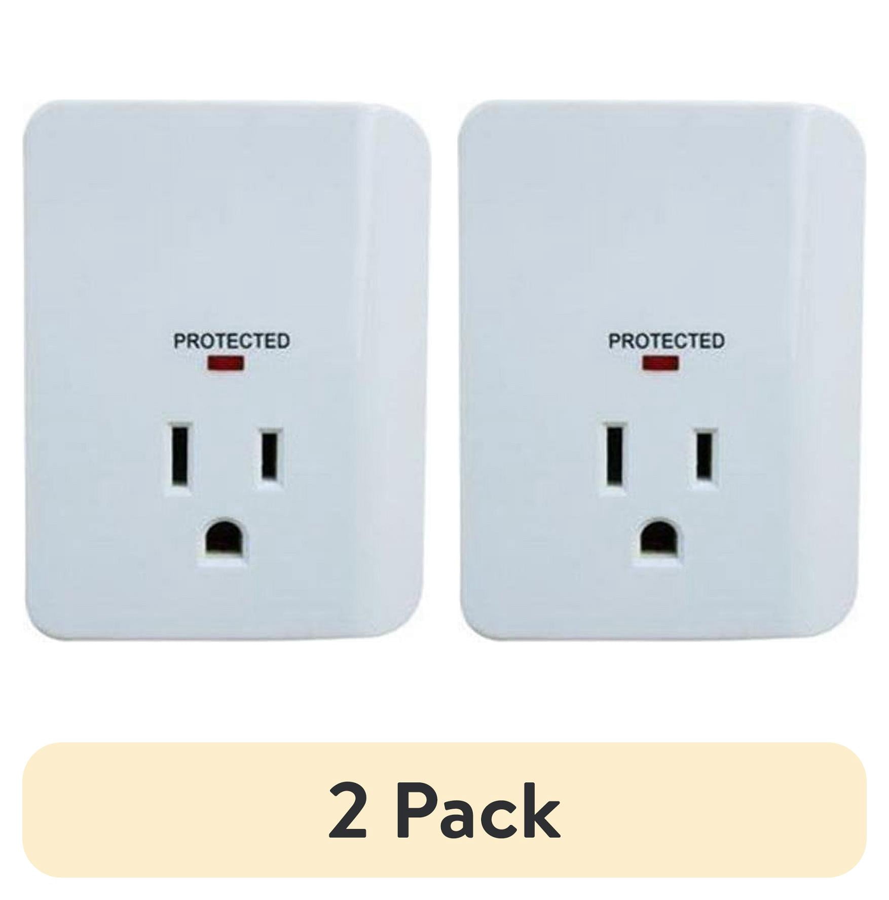 (2 pack) Master Electrician CT-042 Gloss White Single Power Outlet ...