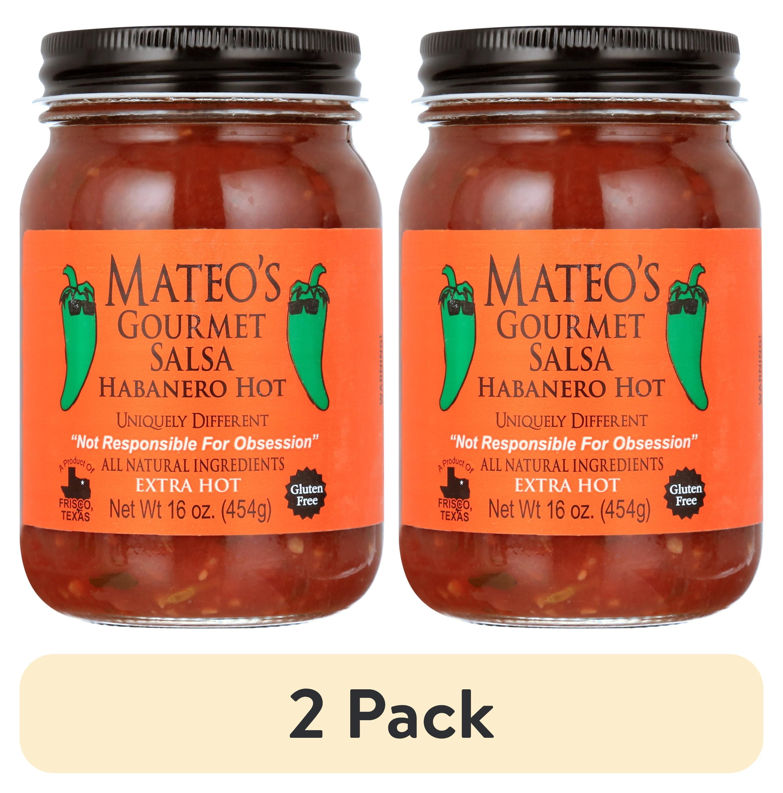 (2 pack) Mateo's Gourmet All Natural Habanero Hot Salsa, Extra Spicy ...