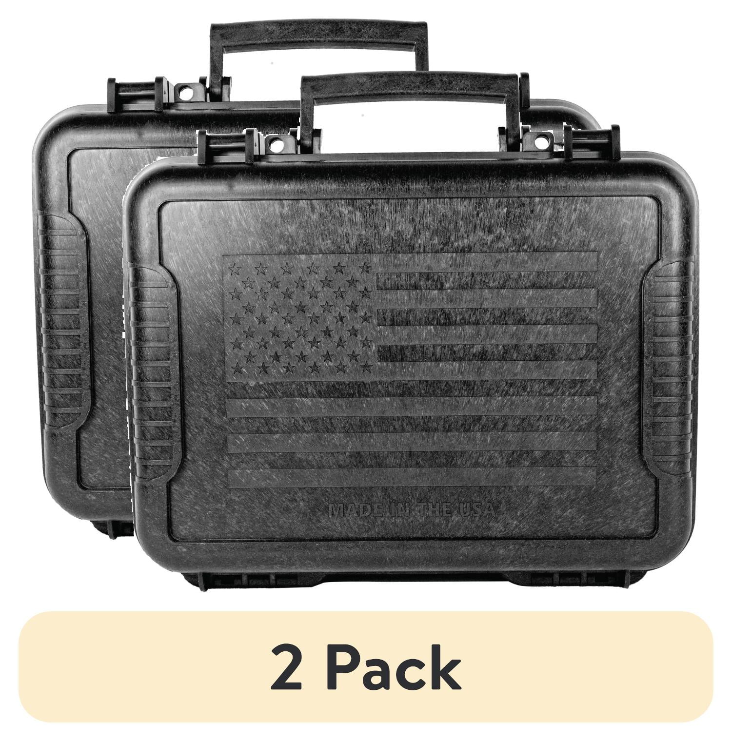 (2 pack) Max-Ops Black Hard Sided Handgun Case, TSA Approved, Outside ...