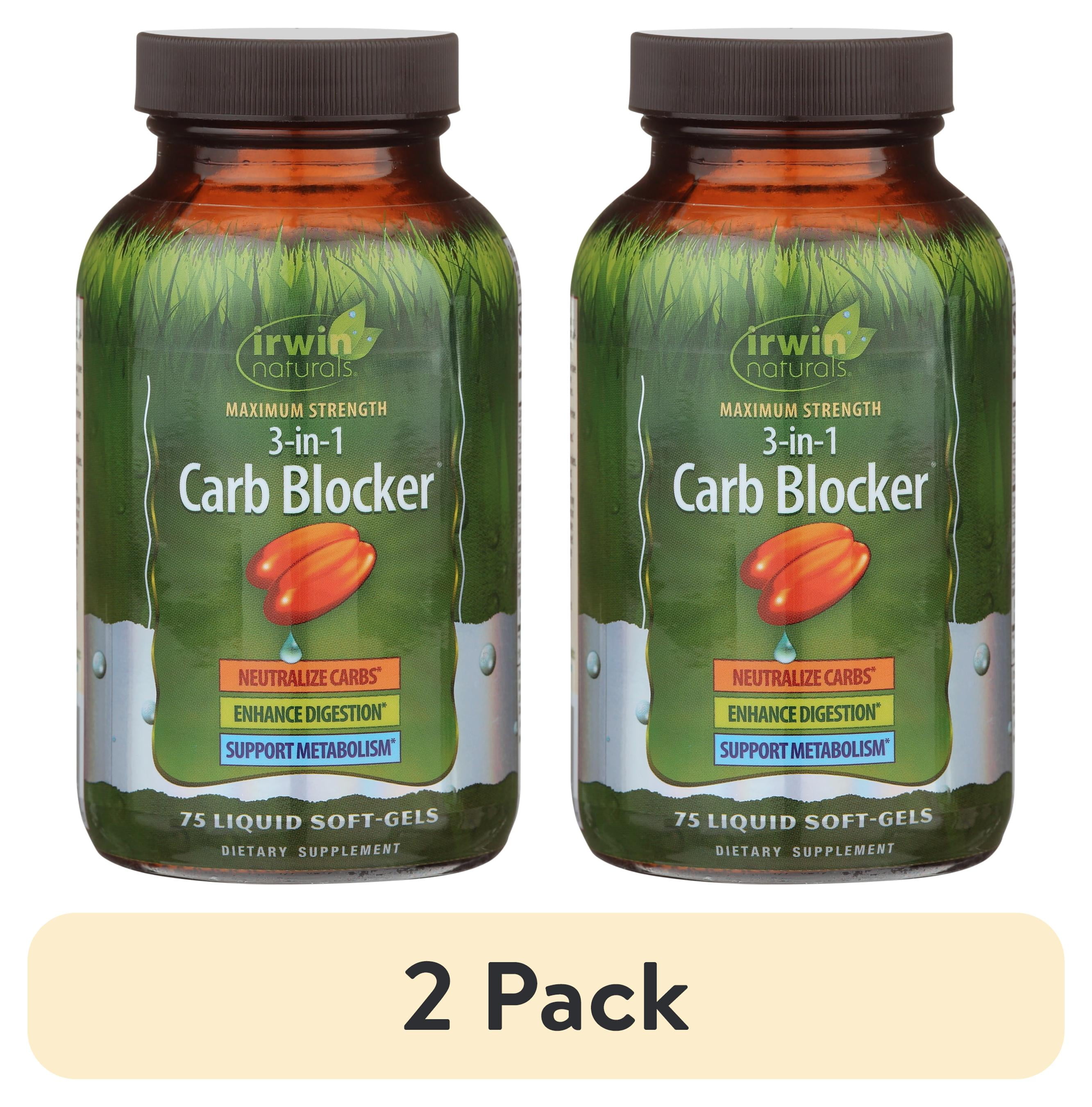(2 pack) Irwin Naturals Maximum Strength 3-in-1 Carb Blocker ...