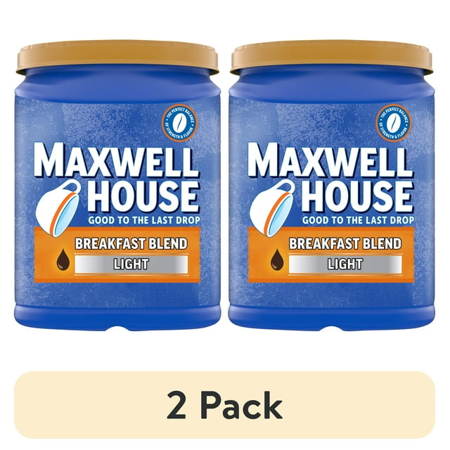 (2 pack) Maxwell House Breakfast Blend Mild Roast Ground Coffee, 38.8 ...