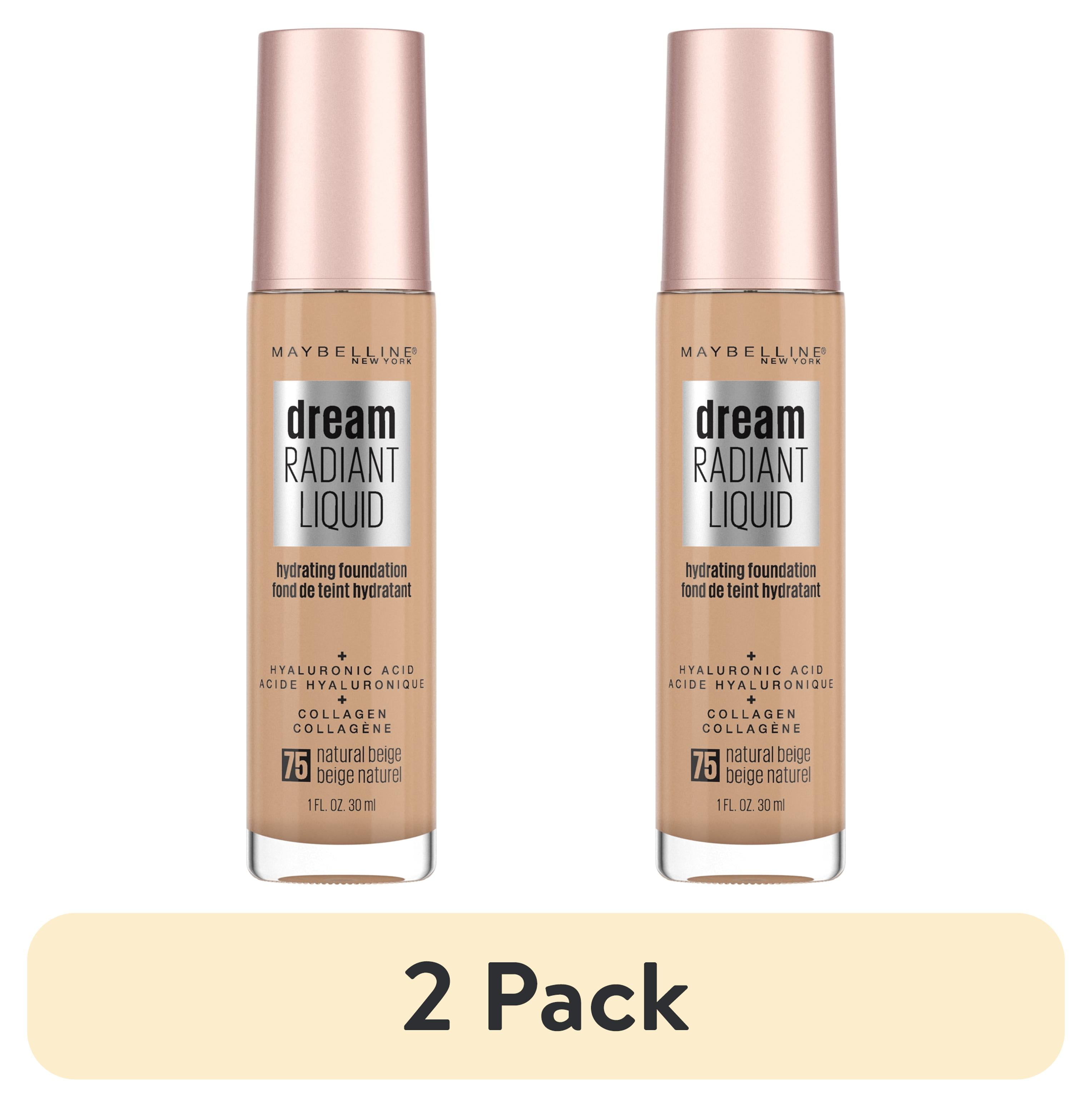 (2 pack) Maybelline Dream Radiant Liquid Foundation Makeup, 75 Natural Beige, 1 fl oz - Walmart.com