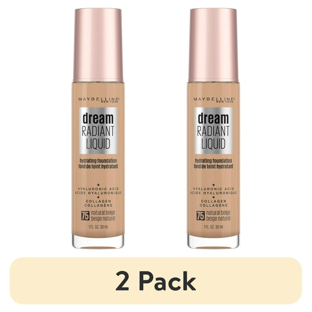 (2 pack) Maybelline Dream Radiant Liquid Foundation Makeup, 75 Natural ...