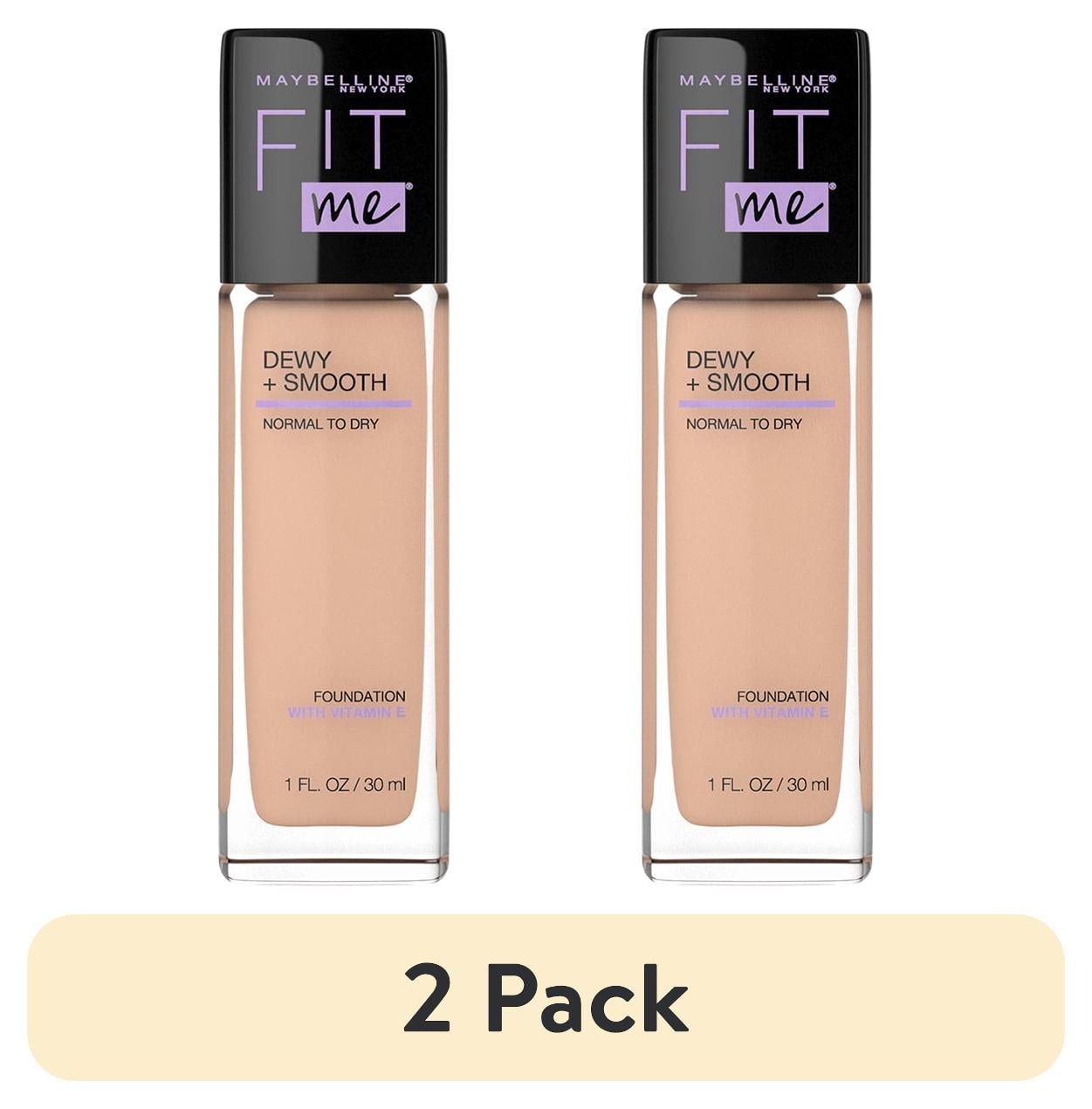 (2 pack) Maybelline Fit Me Dewy + Smooth Liquid Foundation Makeup with ...
