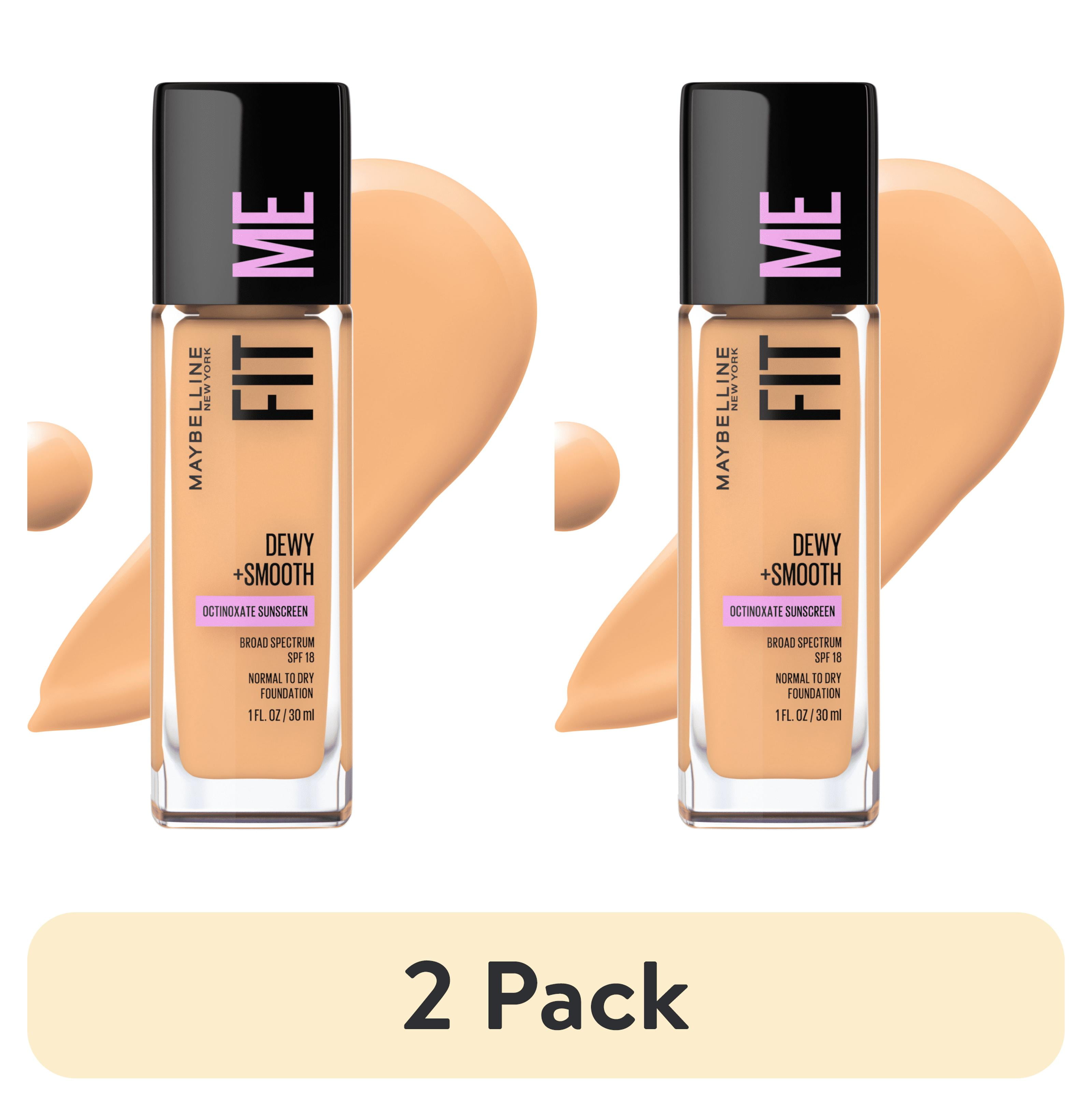(2 pack) Maybelline Fit Me Dewy and Smooth Liquid Foundation, SPF 18, 230 Natural Buff, 1 fl oz ...