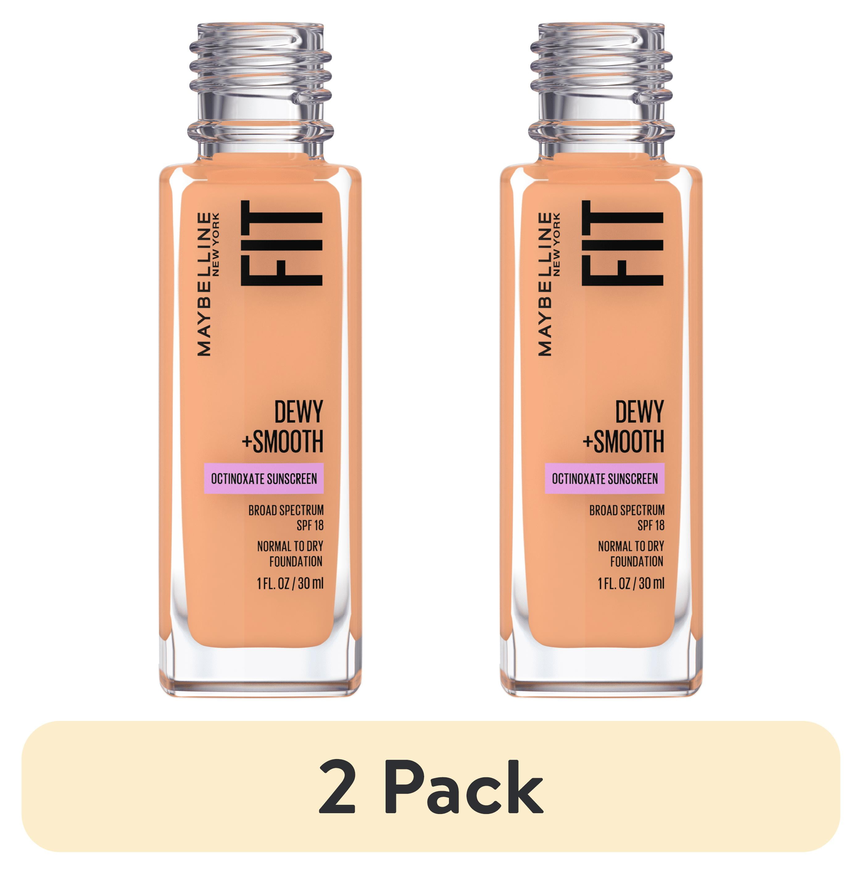 (2 pack) Maybelline Fit Me Dewy and Smooth Liquid Foundation, SPF 18 ...