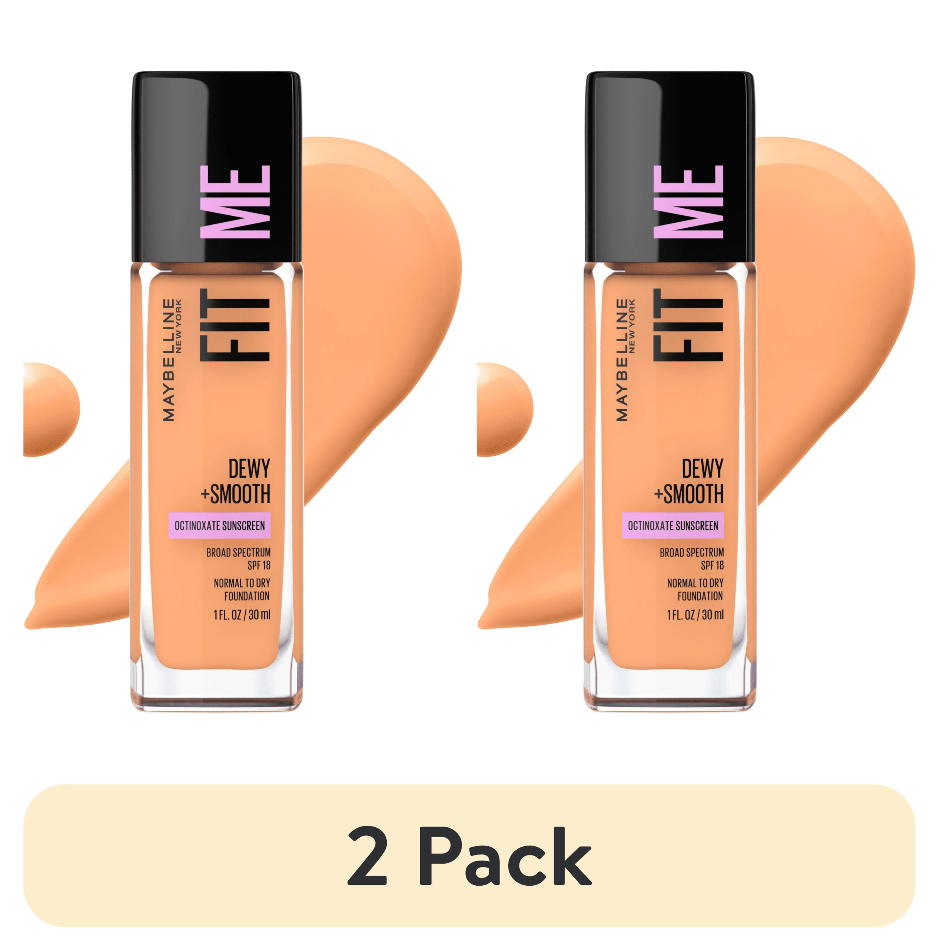 (2 pack) Maybelline Fit Me Dewy and Smooth Liquid Foundation, SPF 18 ...