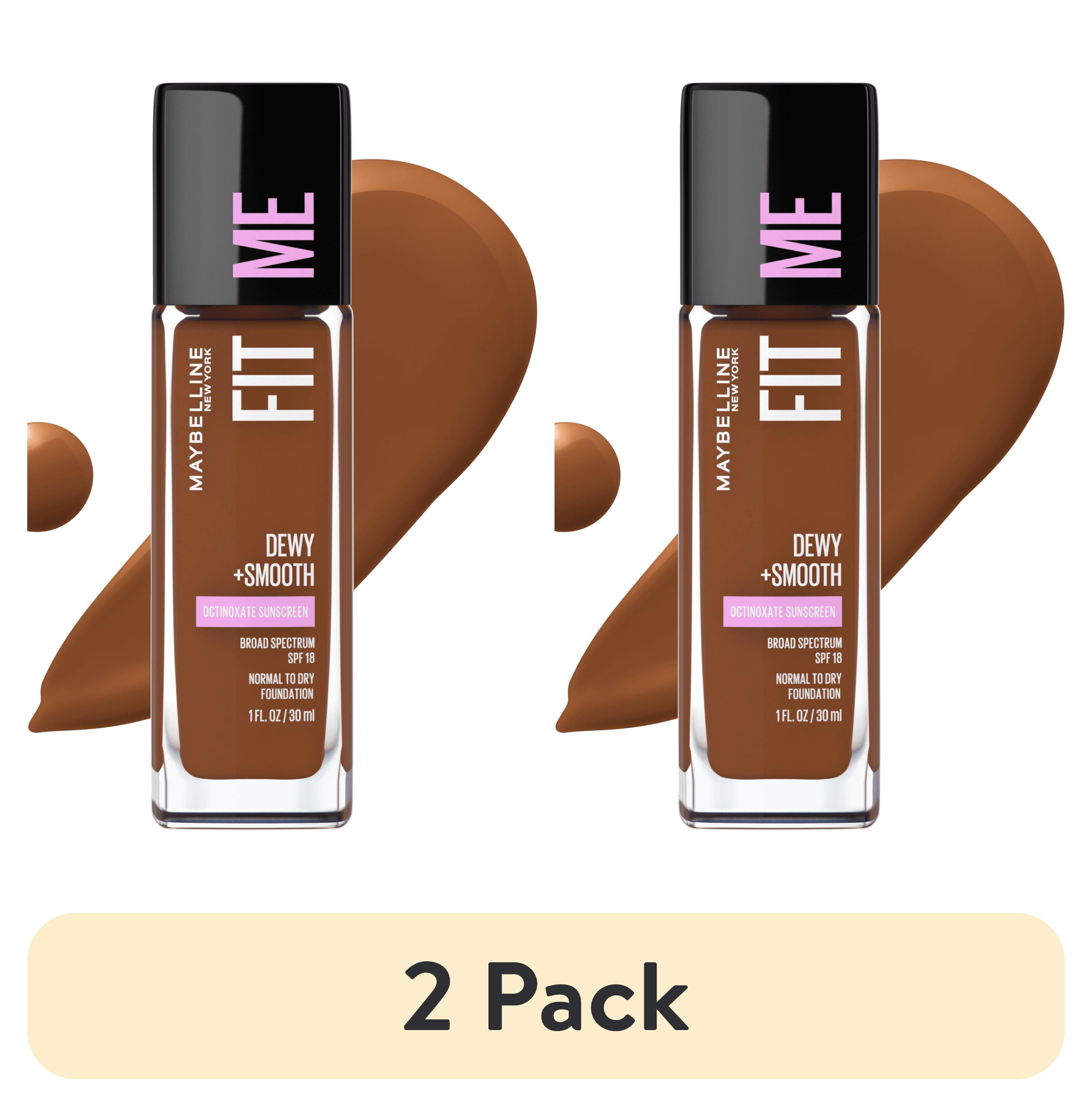 (2 pack) Maybelline Fit Me Dewy and Smooth Liquid Foundation, SPF 18 ...