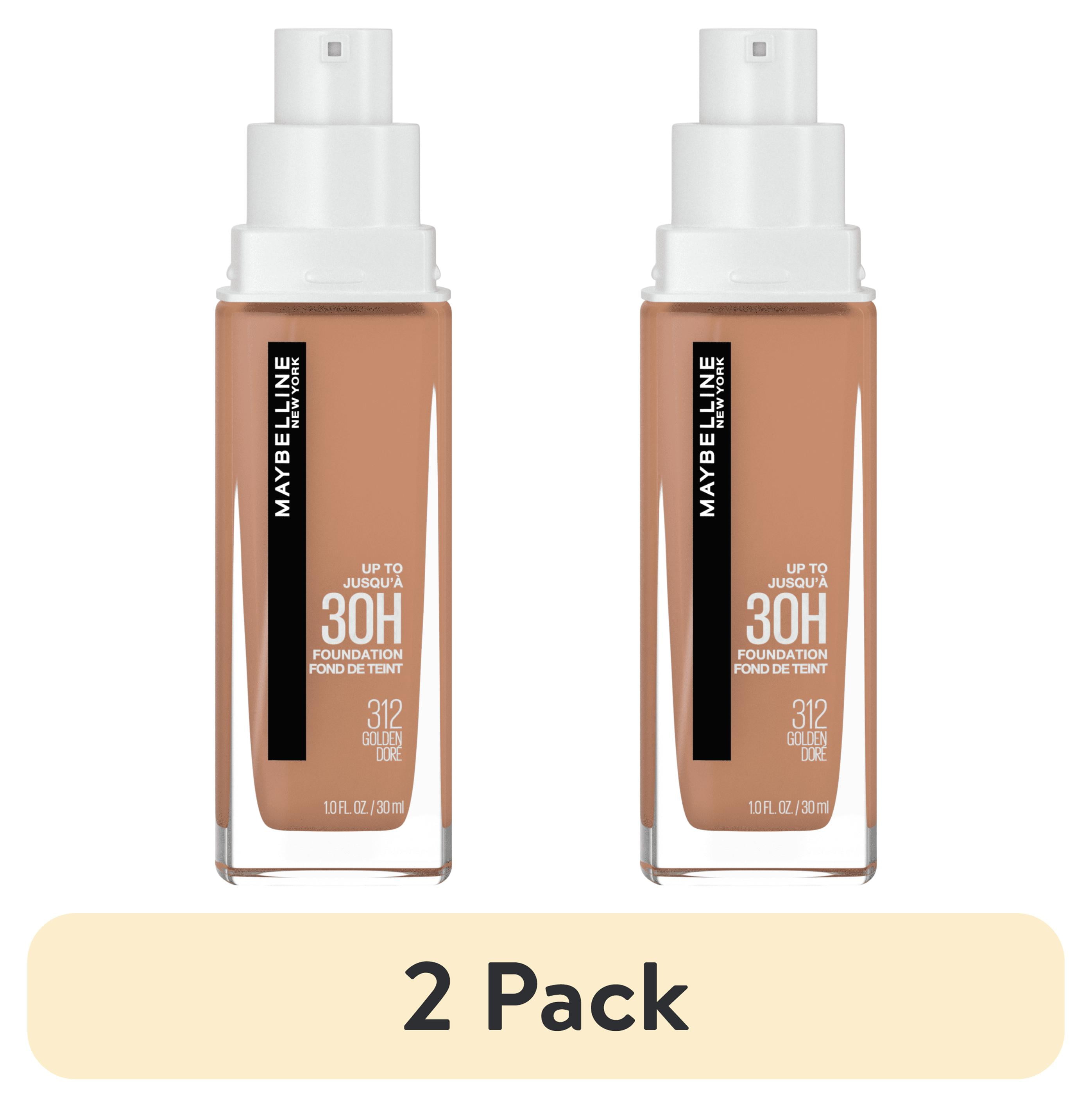 (2 pack) Maybelline Super Stay Liquid Foundation Makeup, Full Coverage, 312 Golden, 1 fl oz ...