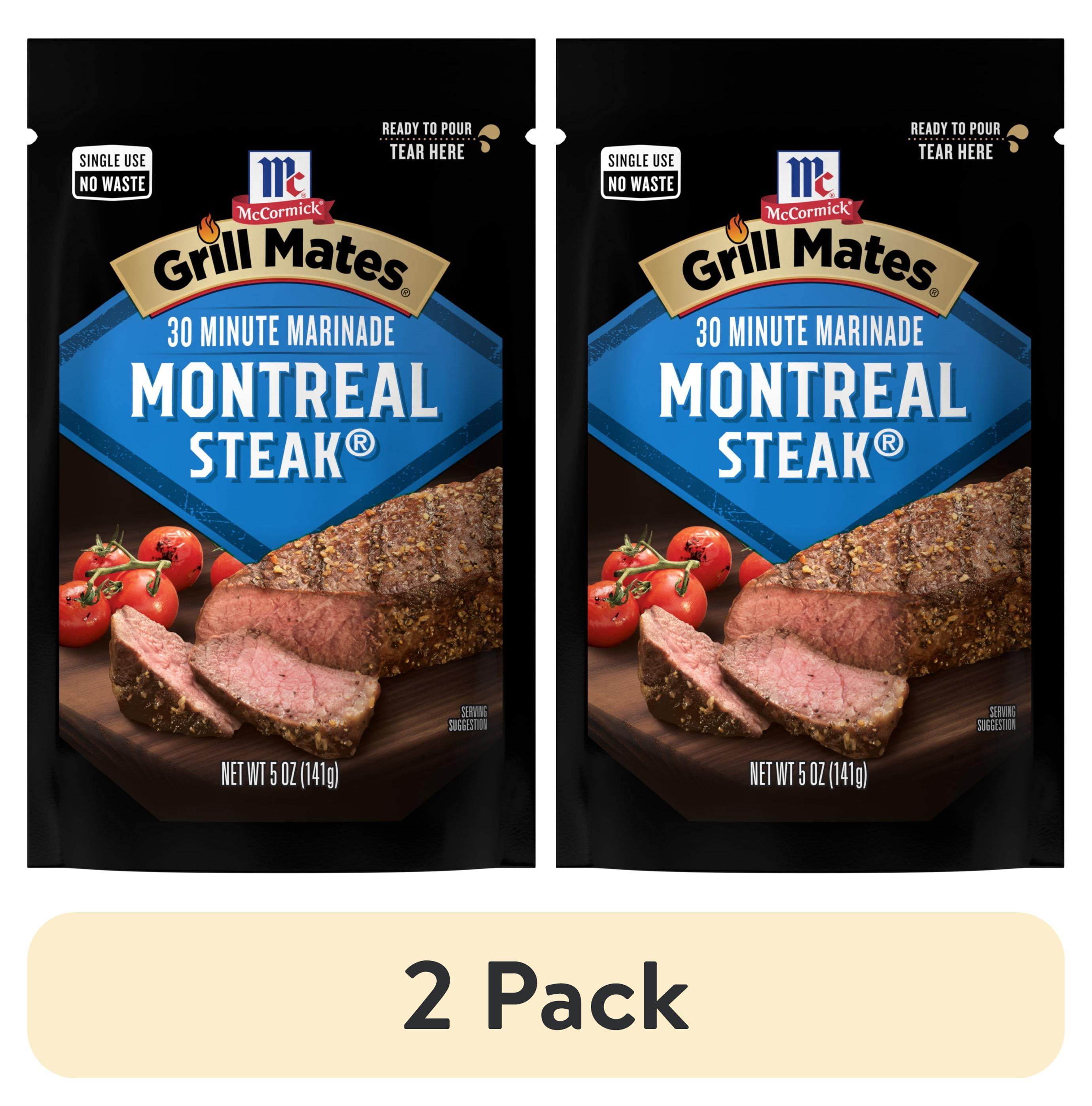 (2 pack) McCormick GRILL MATES Montreal Steak Single Use Marinade, 5.0 ...