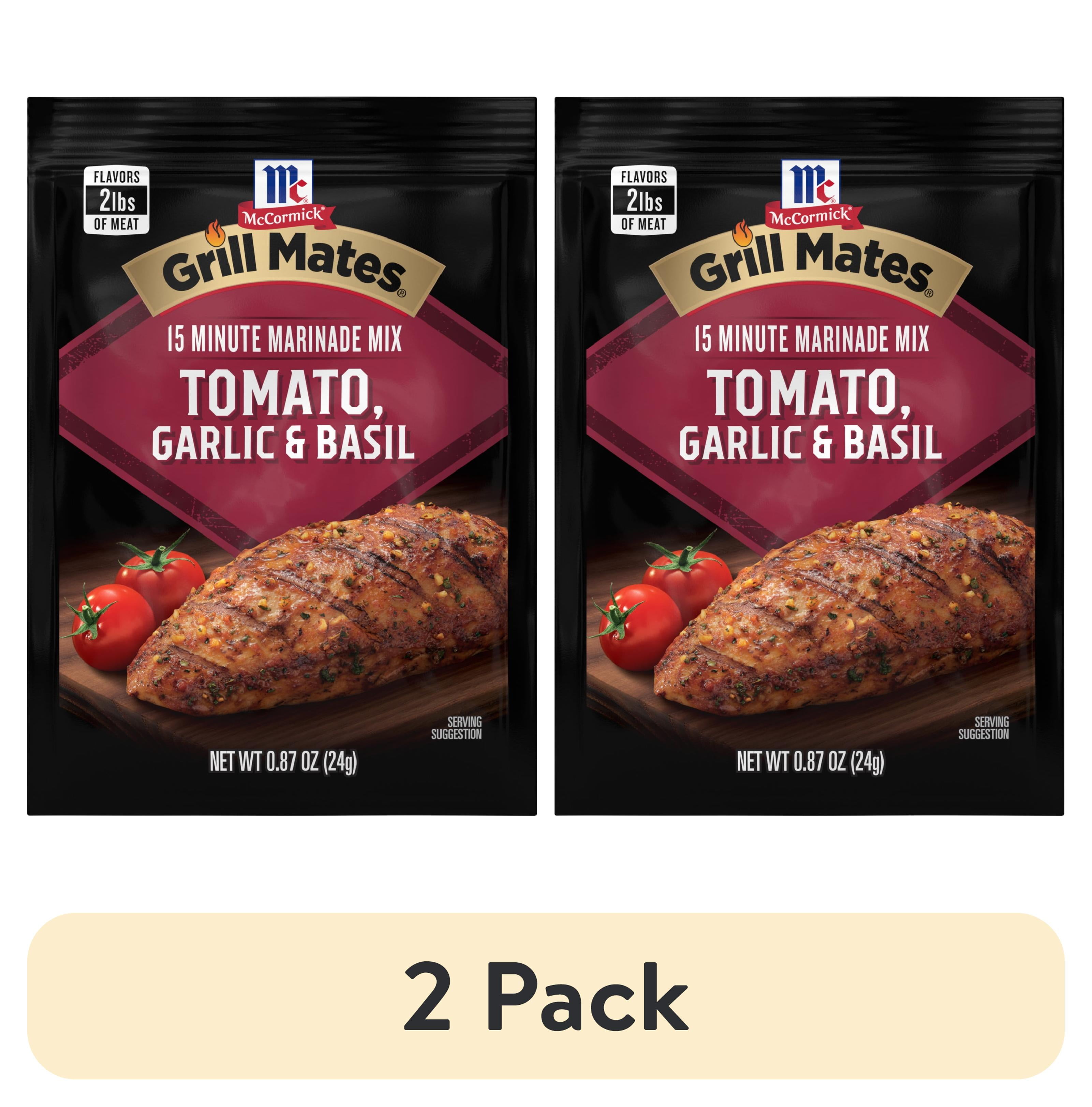 (2 pack) McCormick GRILL MATES Tomato, Garlic & Basil Marinade Mix, 0. ...