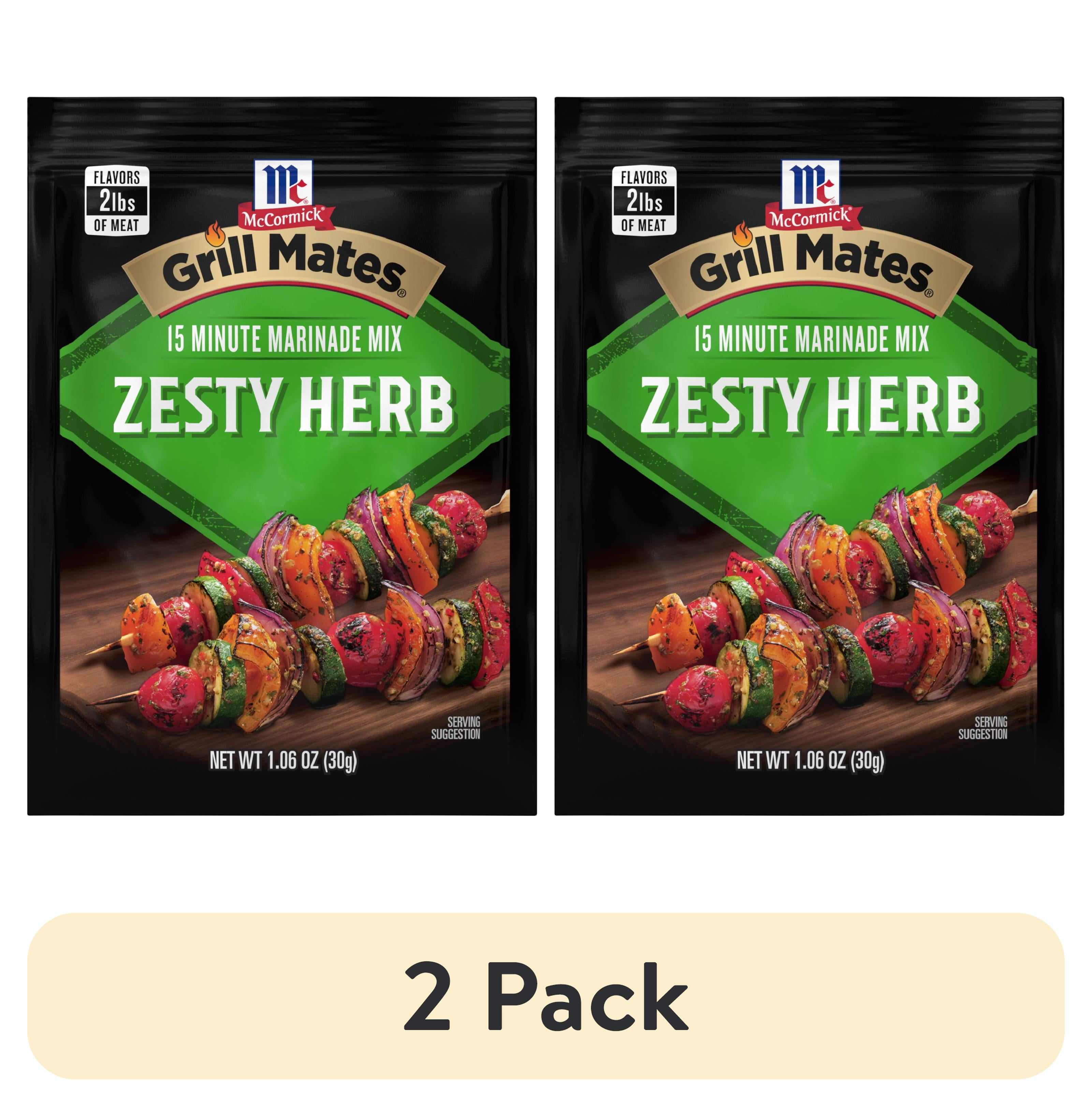 (2 pack) McCormick GRILL MATES Zesty Herb Marinade Seasoning Mix, 1.06 ...