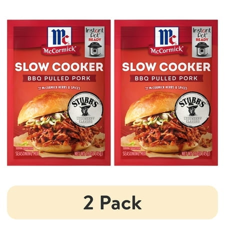 (2 pack) McCormick Slow Cooker Barbecue Pulled Pork Seasoning Mix, 1.6 ...