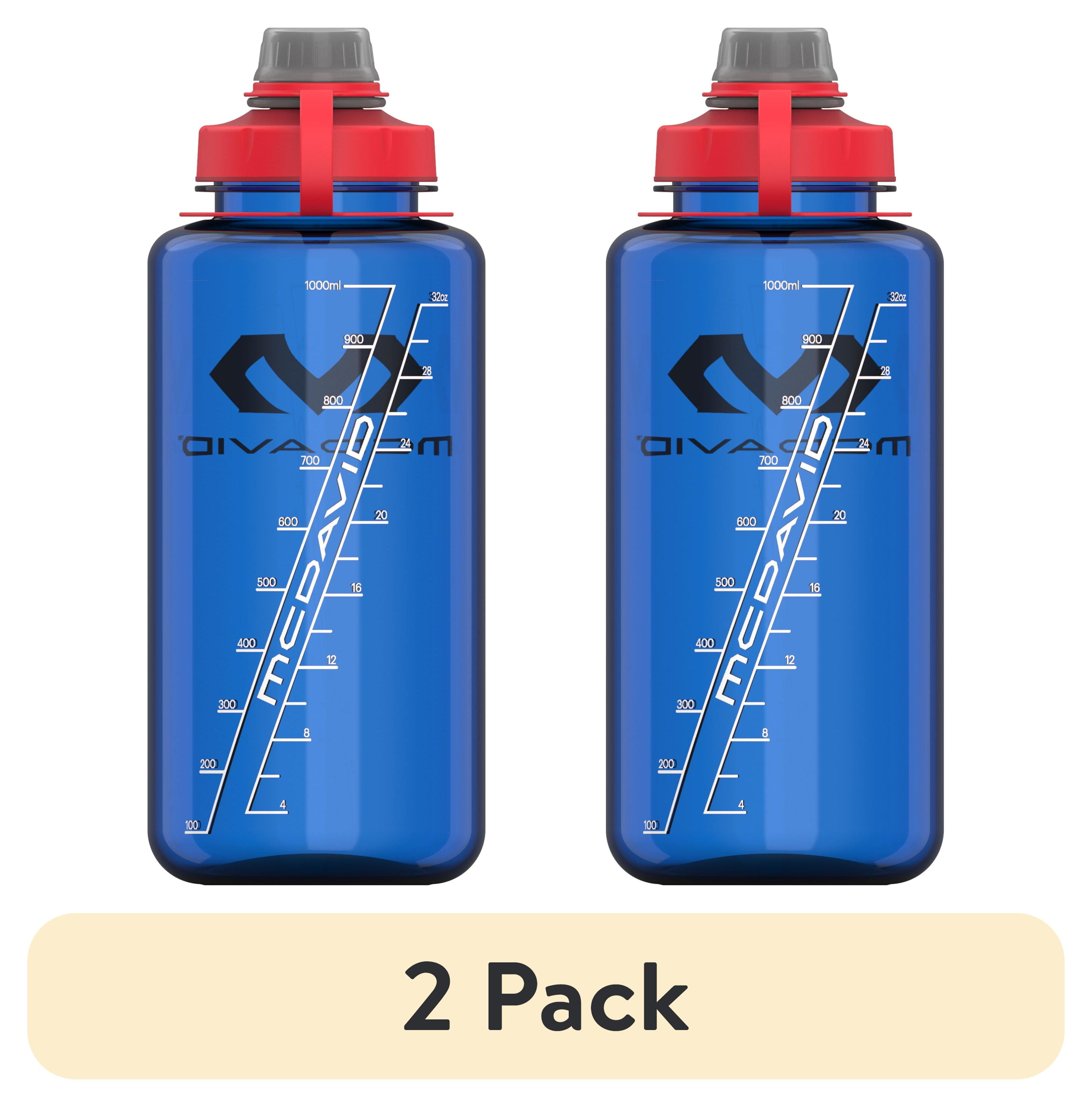 (2 pack) McDavid Sport Gamer 34oz / 1L Water Bottle, Blue/White ...