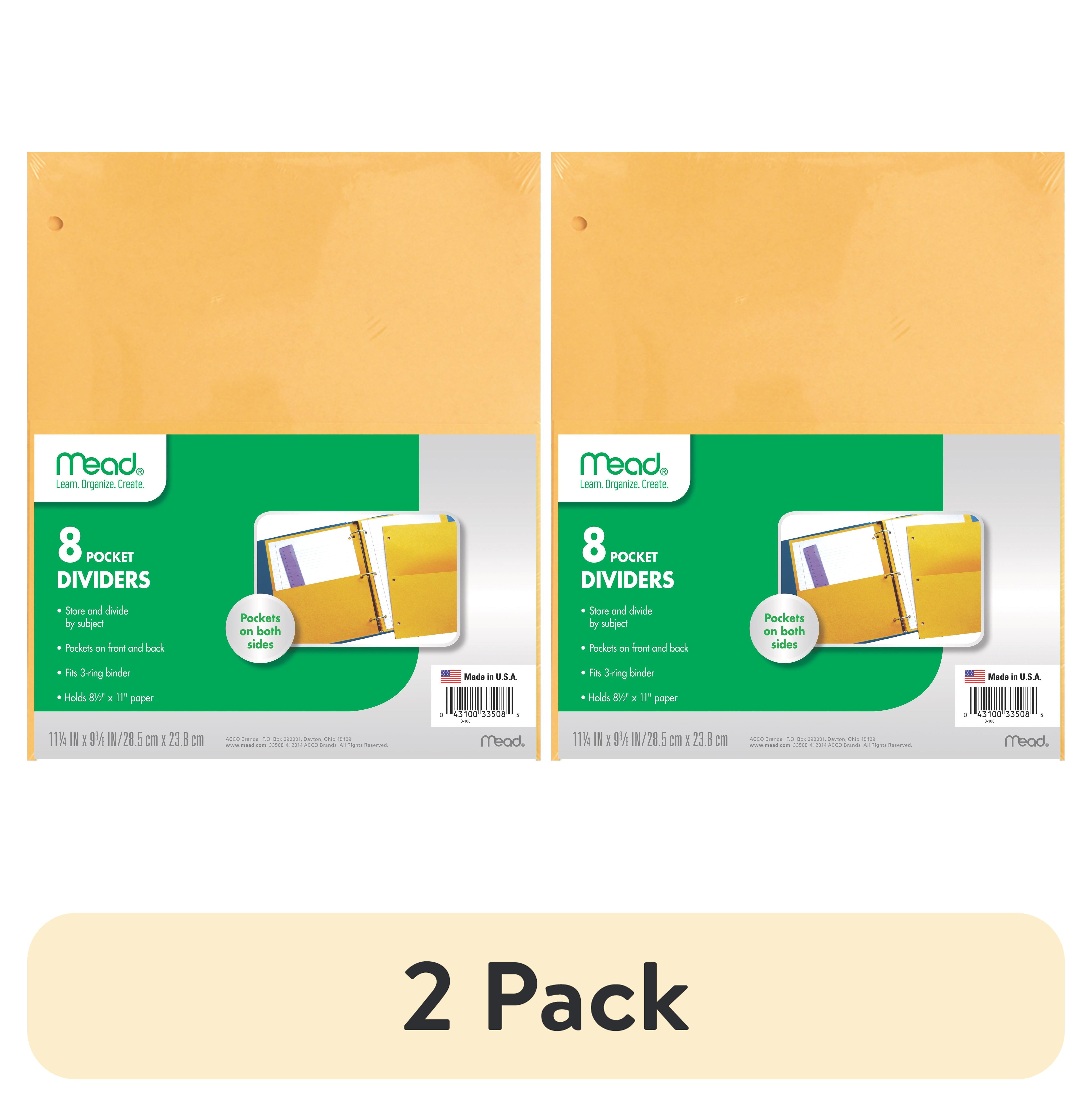 (2 pack) Mead Add-a-Pocket Binder Dividers, Kraft, 8 Pack (33508 ...