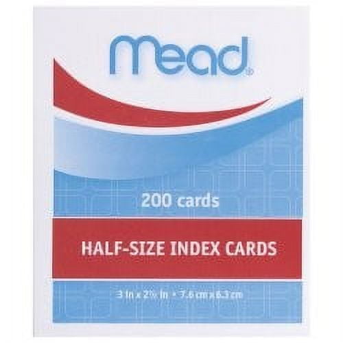 (2 pack) Mead Half Size Ruled Color Index Cards - Walmart Business Supplies