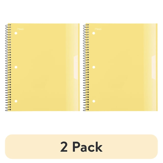(2 pack) Mead Spiral Notebook, 1 Subject, College Ruled, Plastic Cover ...
