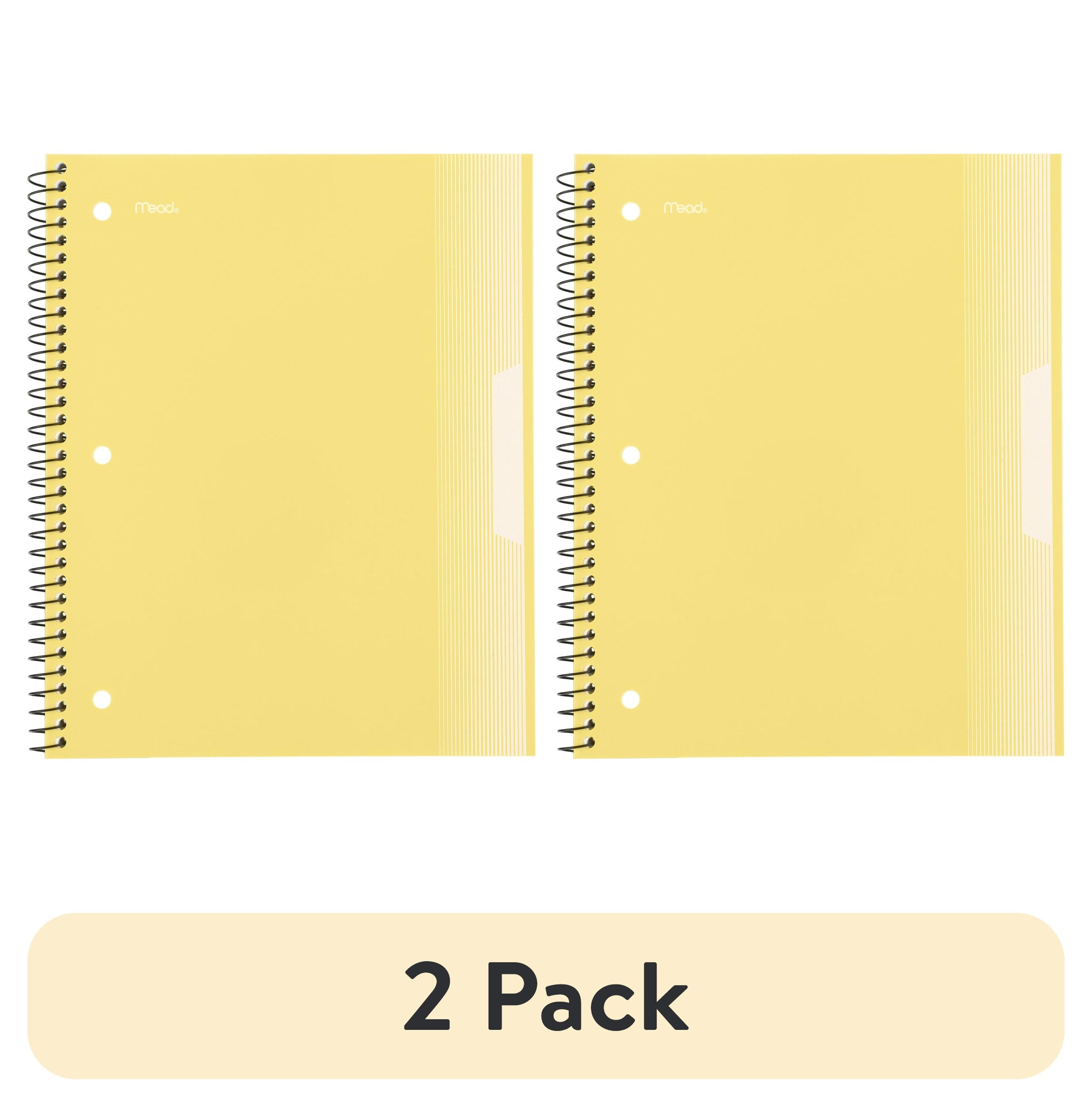 (2 pack) Mead Spiral Notebook, 1 Subject, Wide Ruled, Plastic Cover, 8 ...