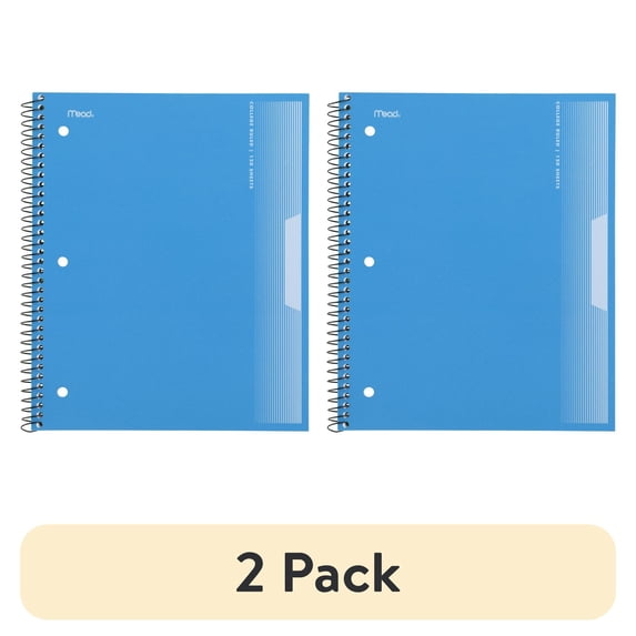 (2 pack) Mead Spiral Notebook, 3 Subject, College Ruled, 8 1/2" x 11 ...