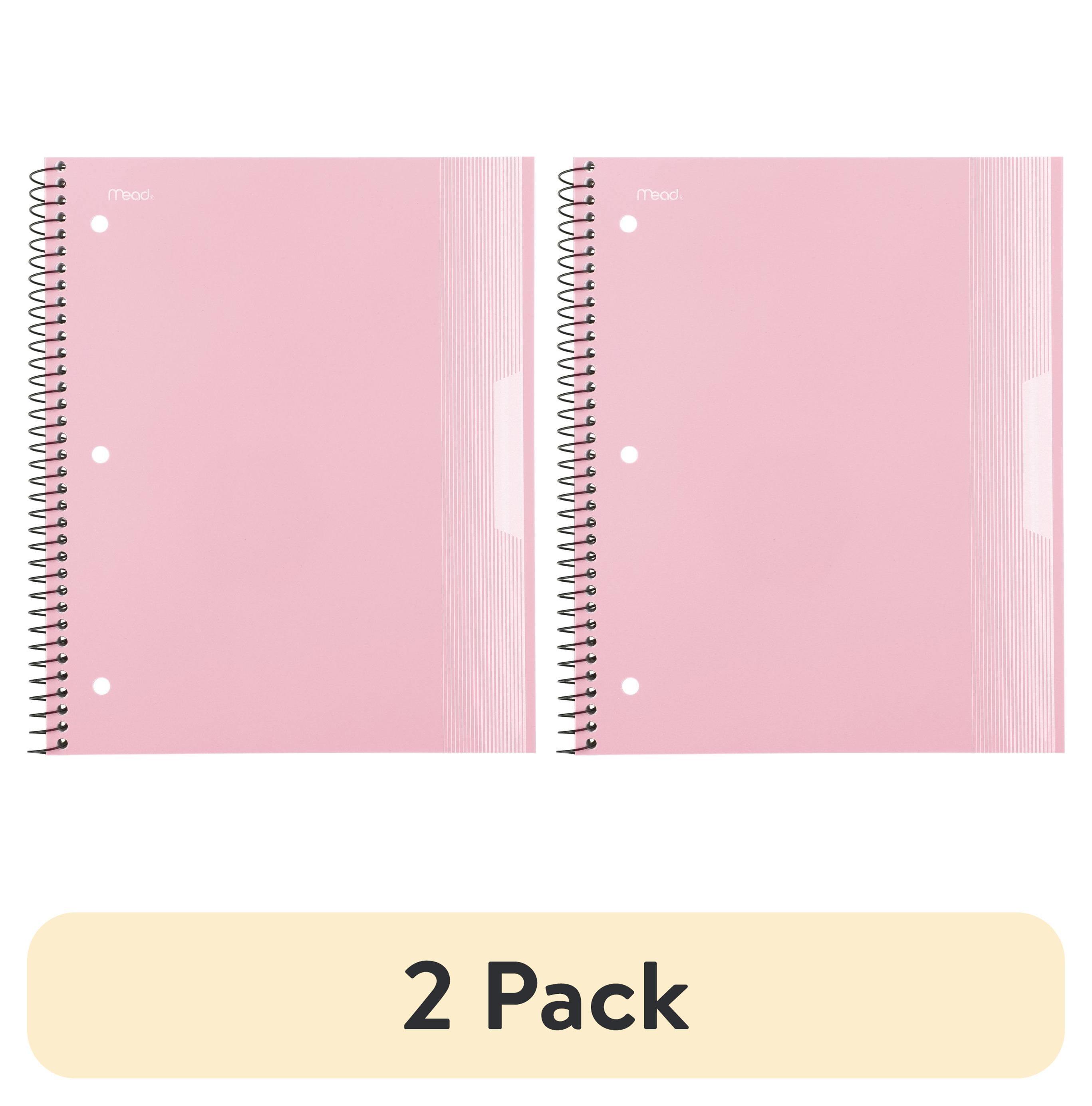 (2 pack) Mead 5 Subject Wide Ruled Notebook, 8" x 10.5", Pastel Pink ...
