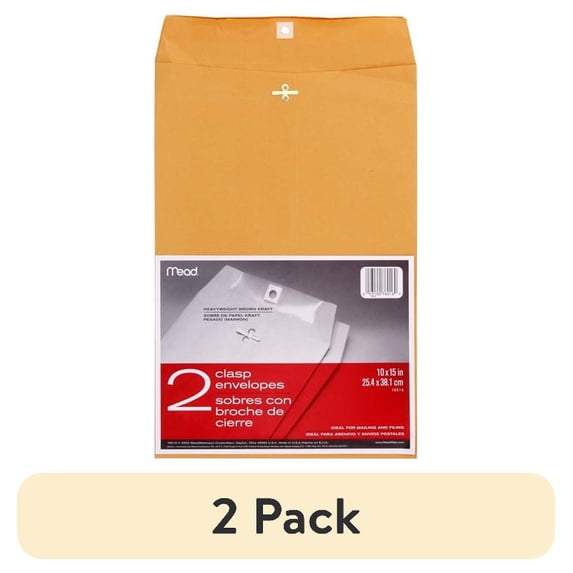 (2 pack) MEAD - Clasp Manilla Kraft 10" x 15" Envelopes - 2 Count ...