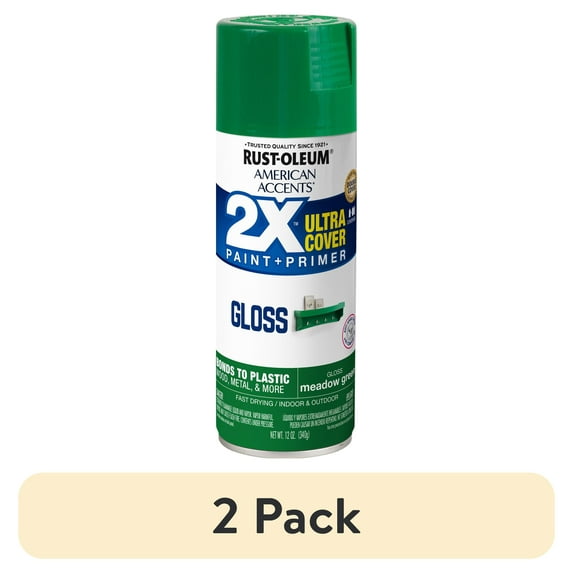 (2 pack) Meadow Green, Rust-Oleum American Accents 2X Ultra Cover Gloss ...