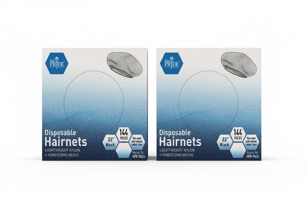 (2 pack) Med Pride Disposable Nylon Hair Net 22" Black – 144 count ...