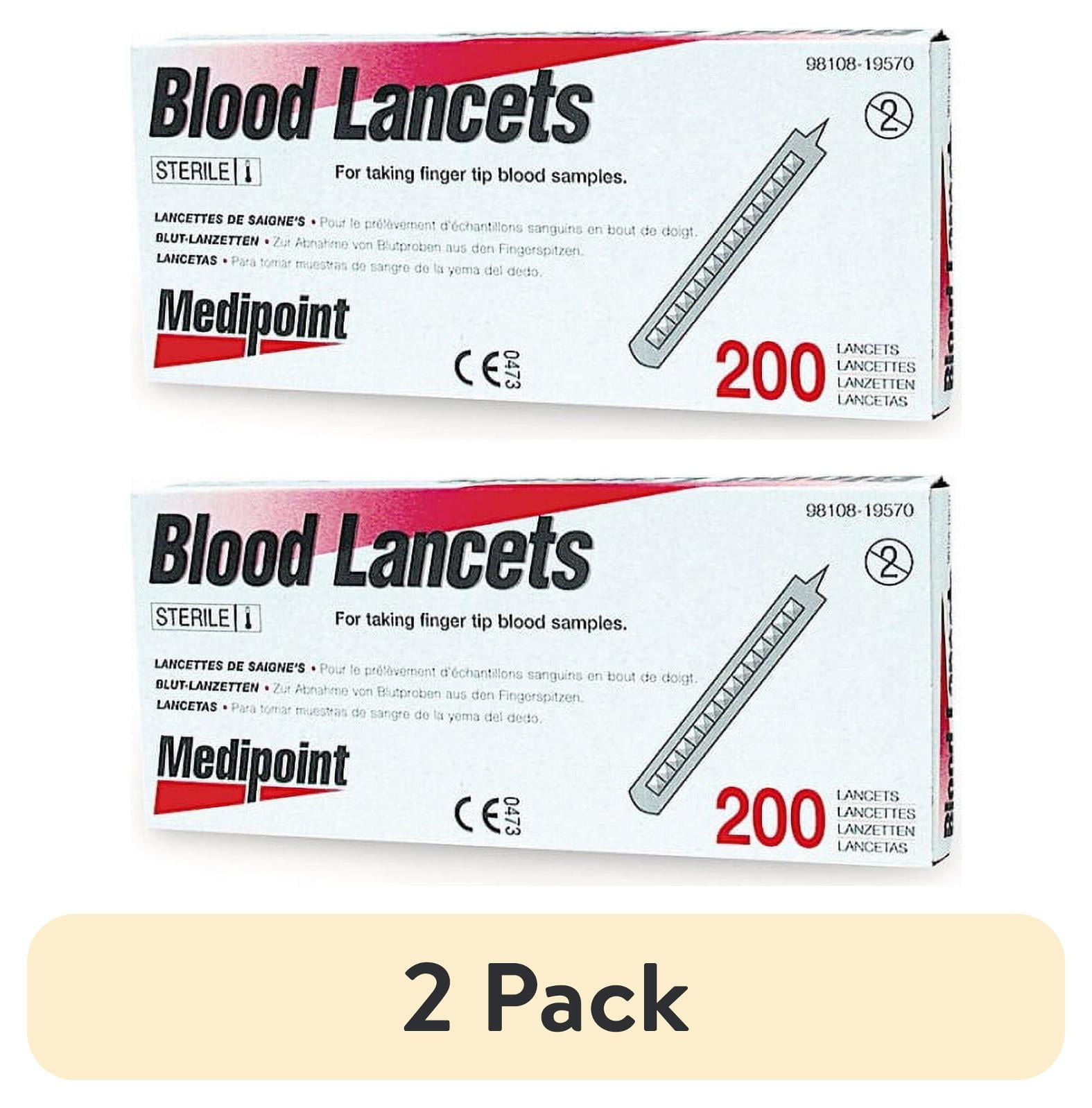 (2 pack) Medipoint Blood Lancets 200 Count - For Taking Finger Tip ...