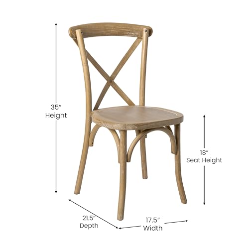 2-pack Medium Natural With White Grain X-Back Chair - Walmart.com