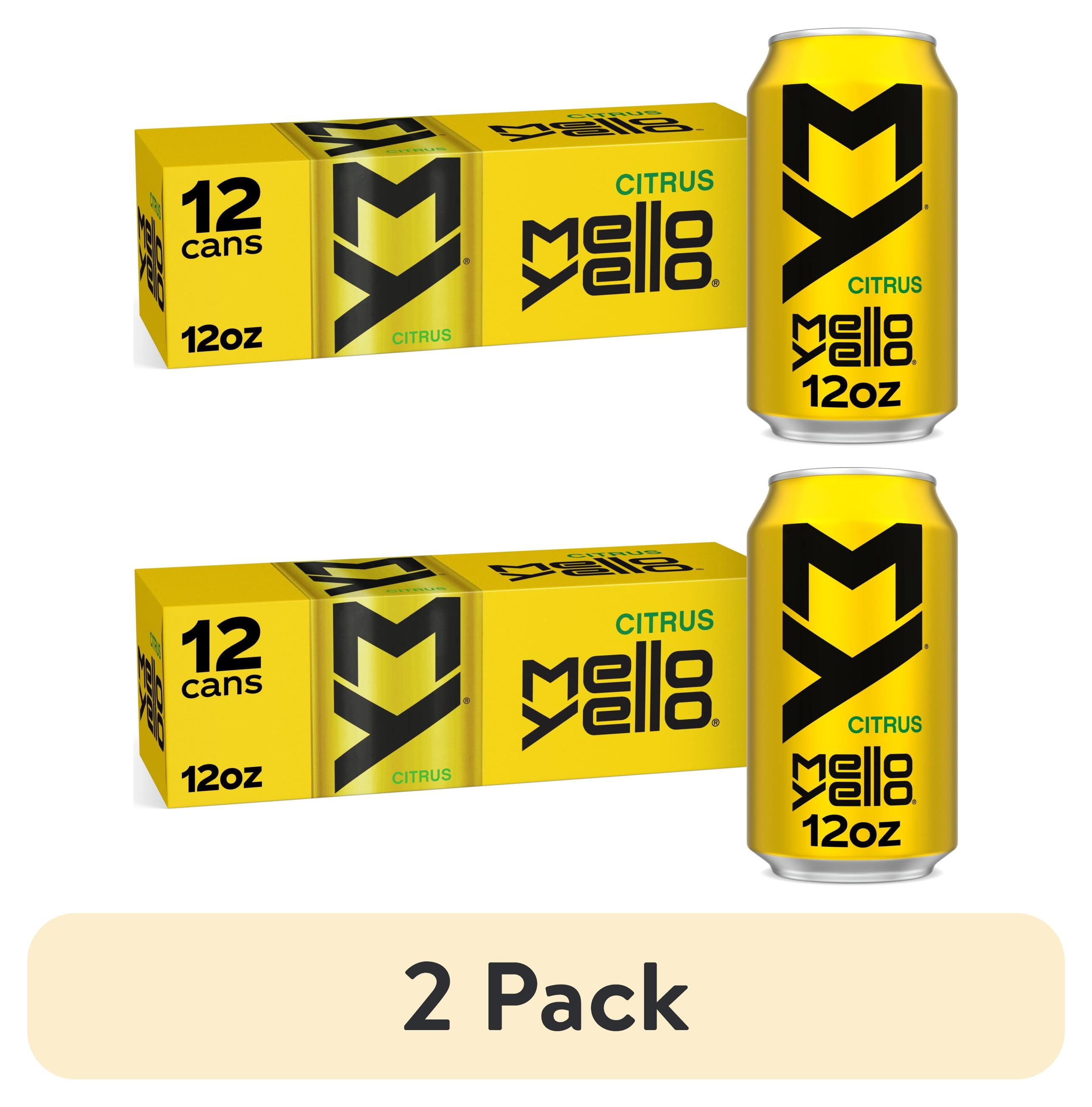 (2 pack) Mello Yello Citrus Soda Pop, 12 fl oz, 12 Pack Cans - Walmart.com