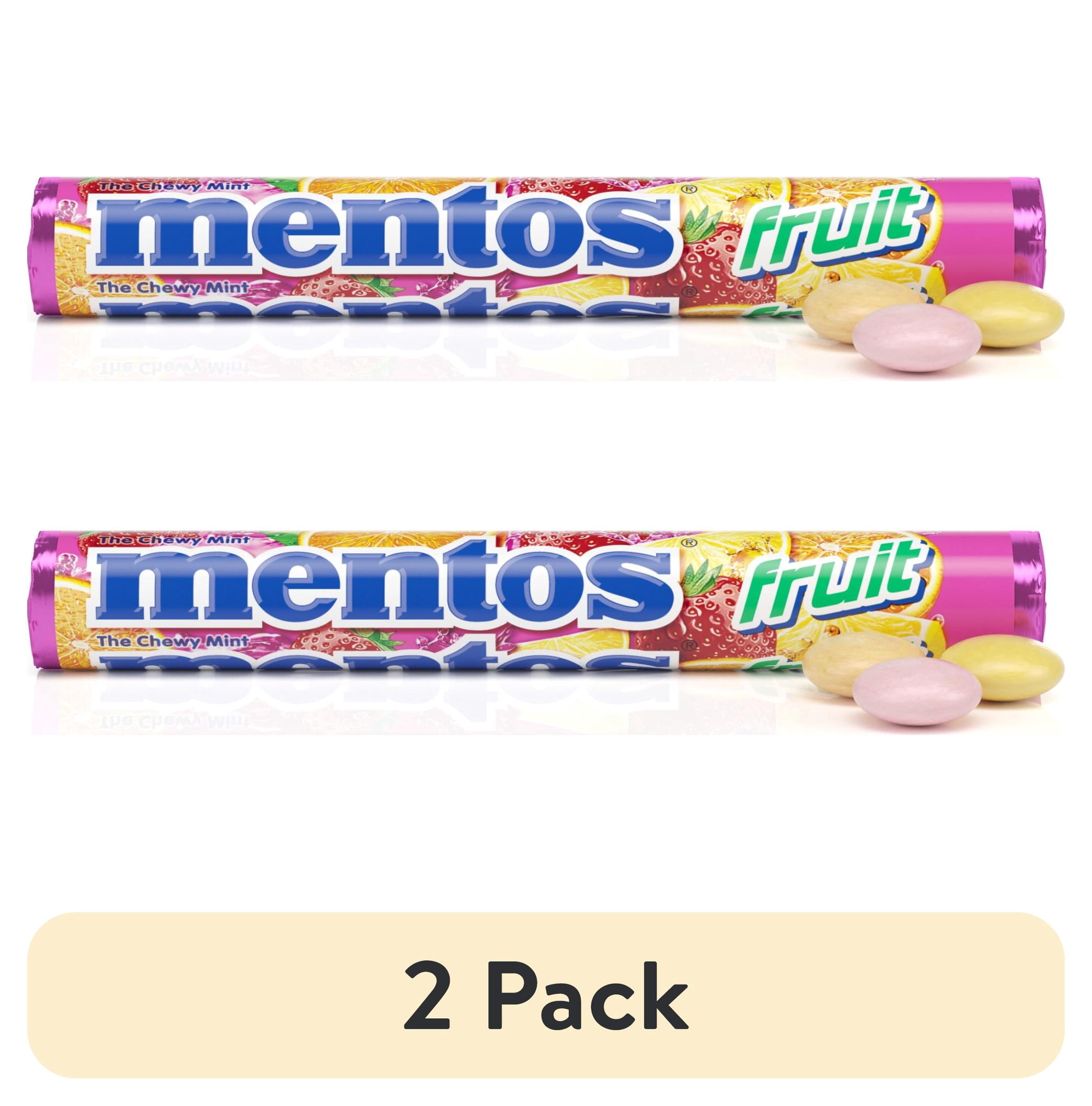 (2 pack) Mentos Chewy Mint Candy Roll, Assorted Fruit, Regular Size ...