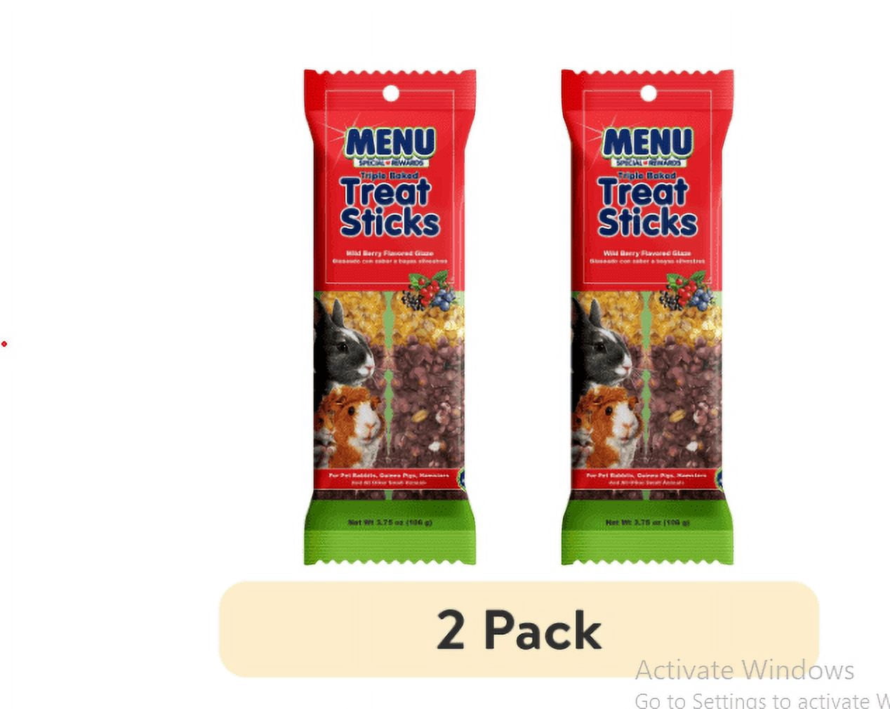 (2 pack) Menu Crunch Sticks Chewable Treat for Rabbit, Guinea Pigs ...