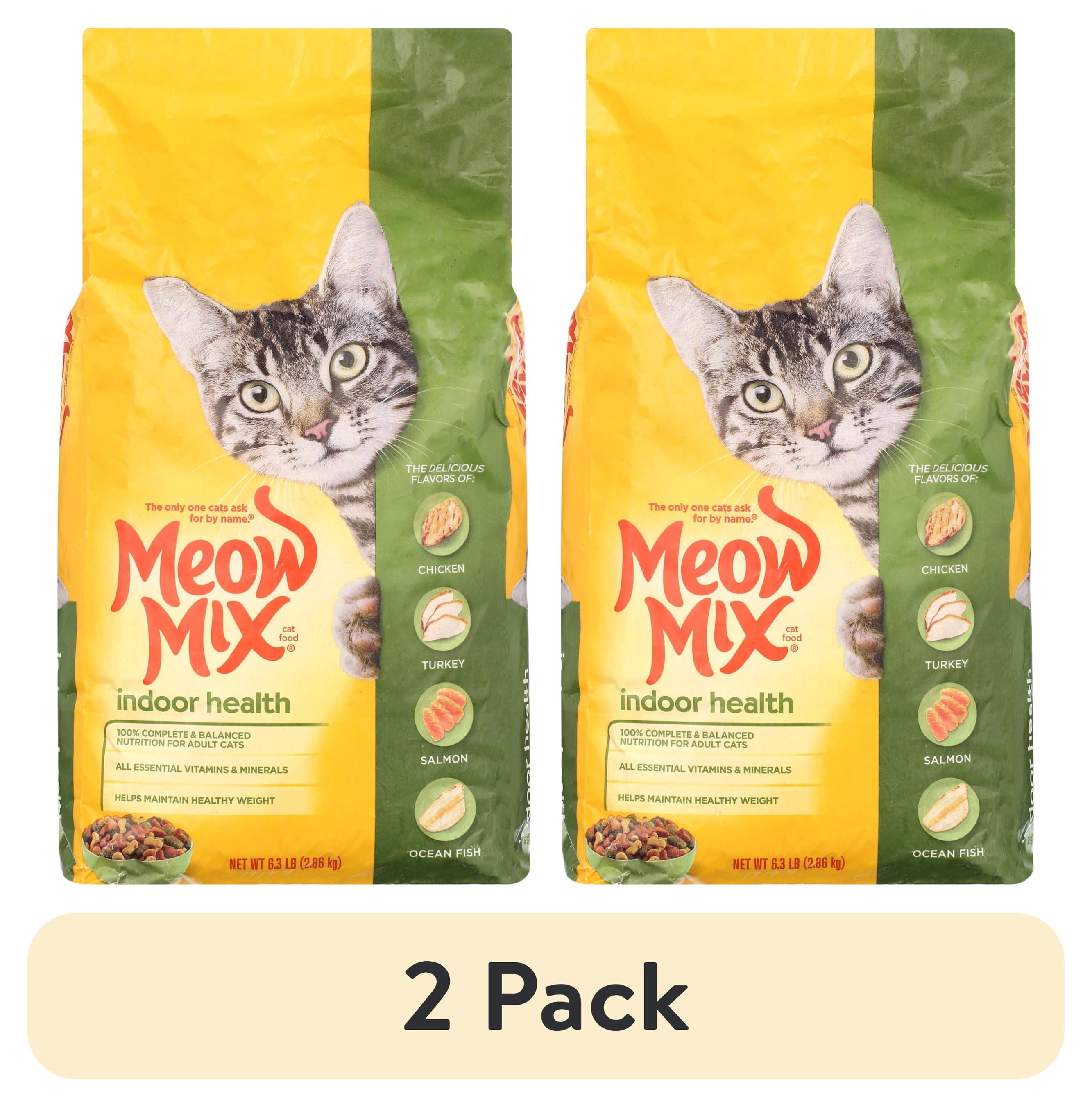(2 pack) Meow Mix Indoor Health Dry Cat Food, 6.3 lb Bag - Walmart.com