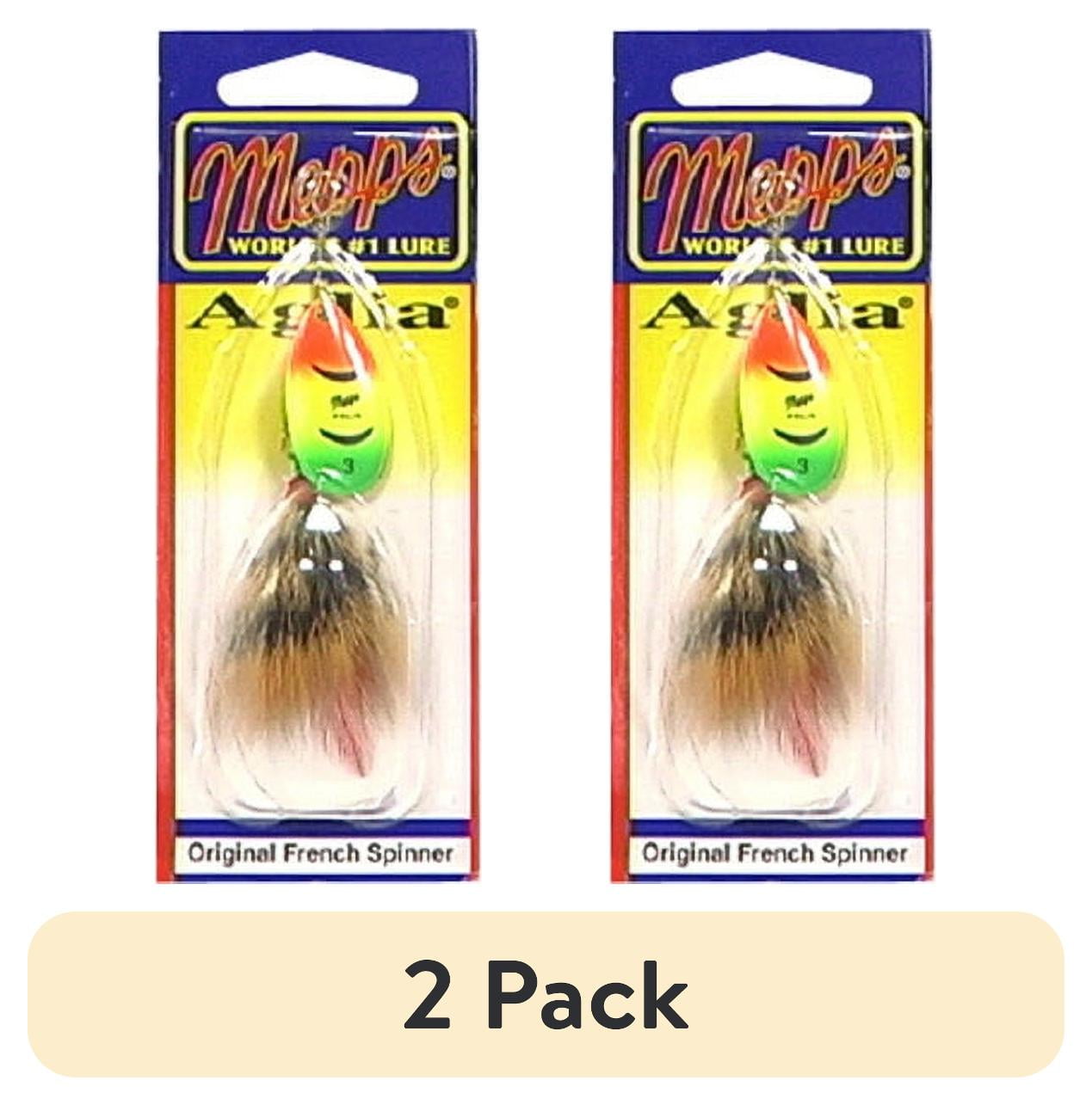 (2 pack) Mepps Dressed Aglia Inline Spinner, 1/4 oz, Hot Firetiger and ...