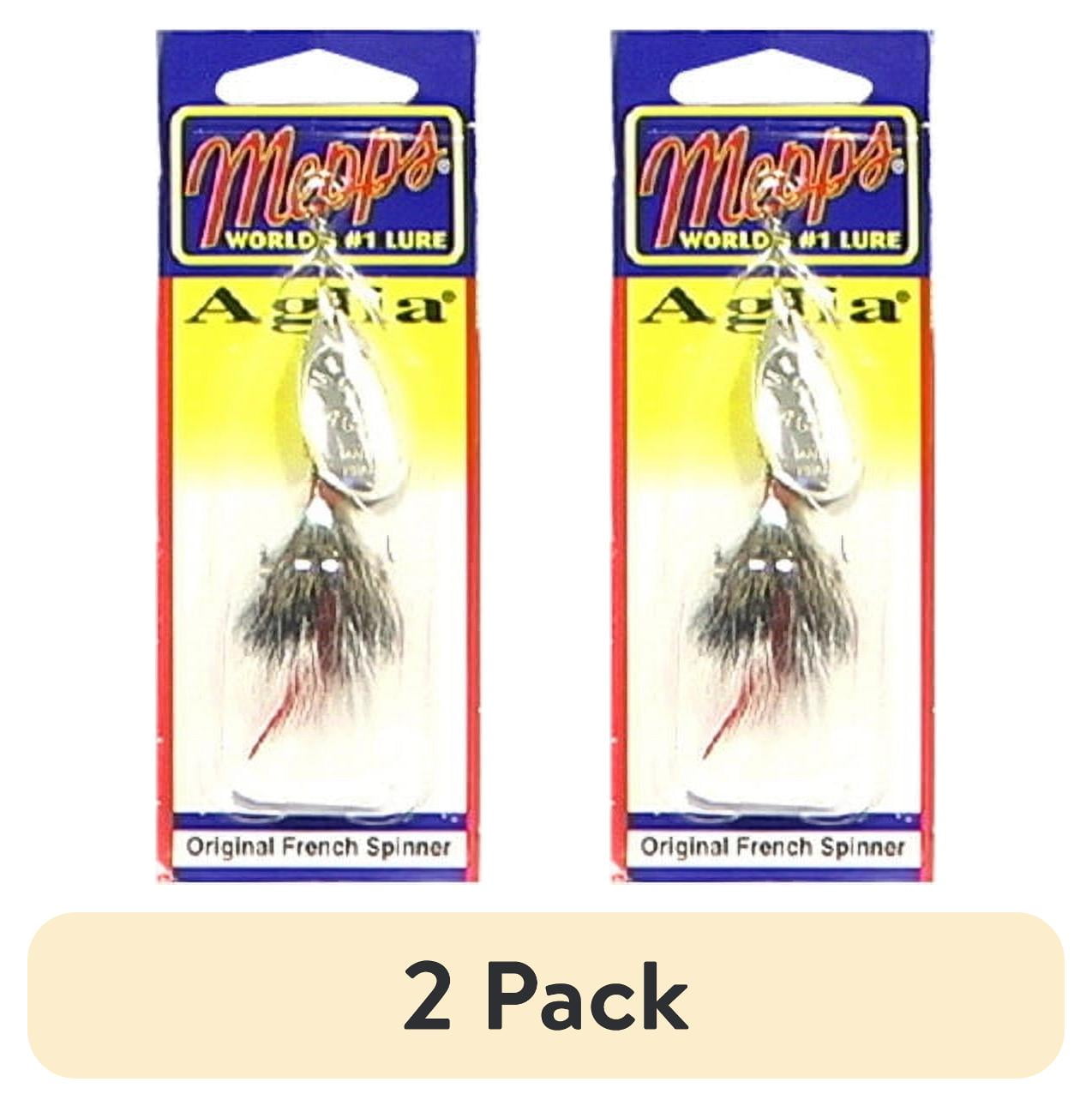 (2 pack) Mepps Dressed Aglia Inline Spinner, Silver & Gray, 1/4 oz ...