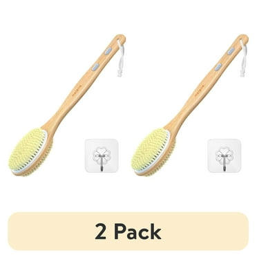 Back Brush Long Handle for Shower, Soft Bristle Back Scrubber for ...