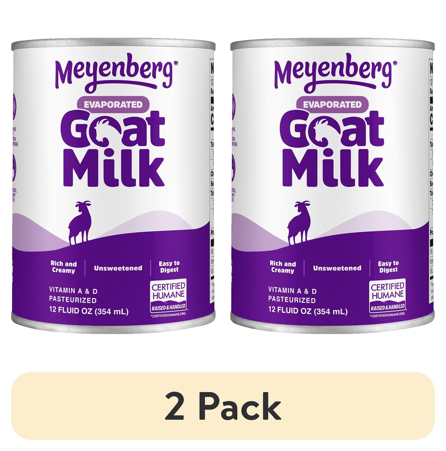 (2 pack) Meyenberg Evaporated Vitamin D Goat Milk Unsweetened, 12 fl oz ...