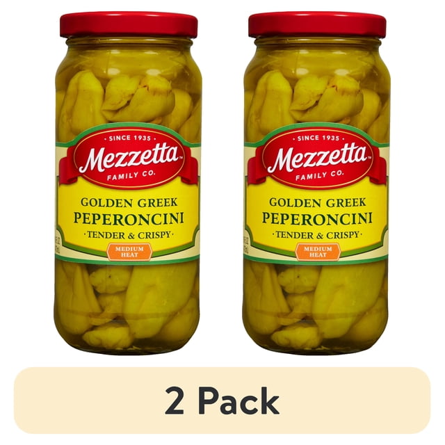 (2 pack) Mezzetta Golden Greek Peperoncini, 16 fl oz Jar - Walmart.com