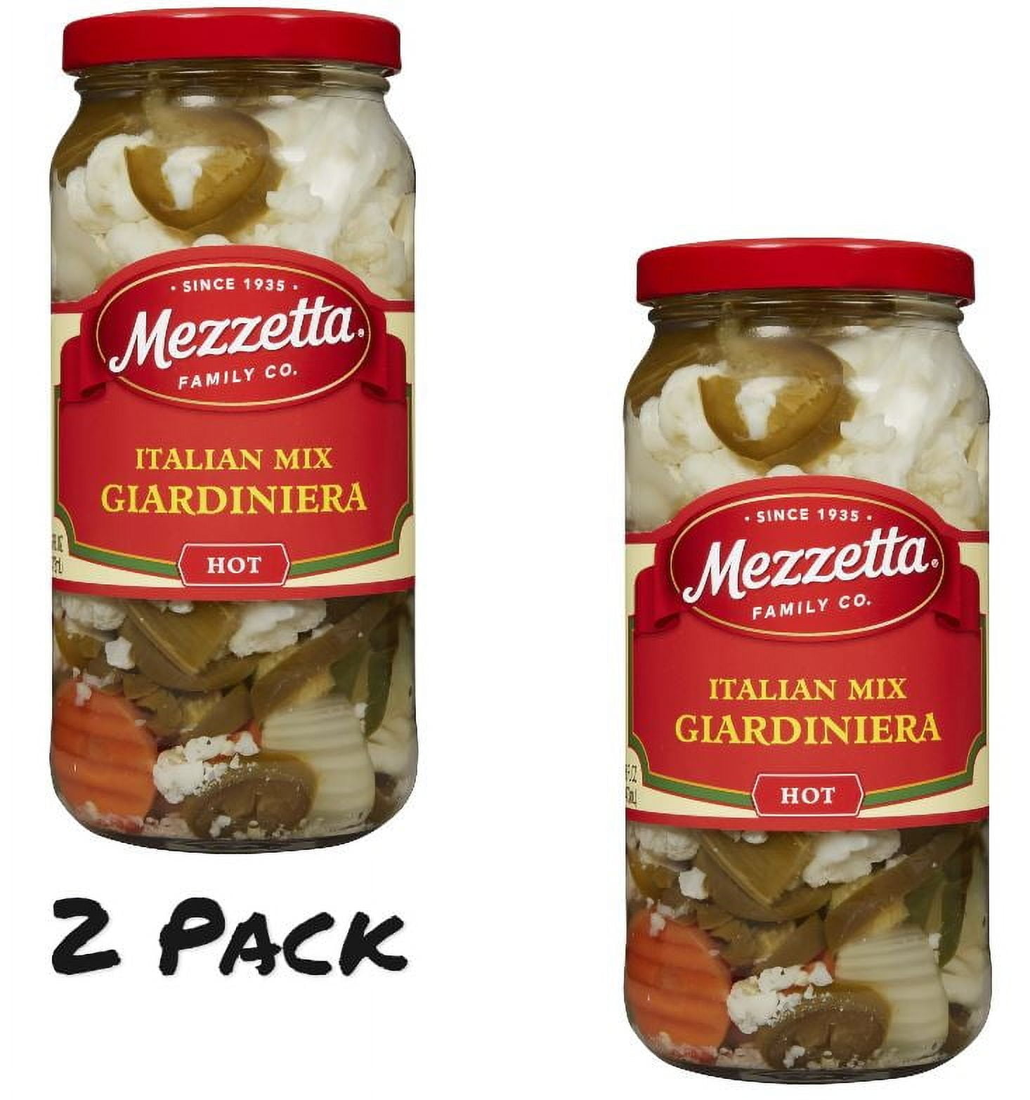Mezzetta Italian Mix Giardiniera Hot, Pickled Vegetables, 16 fl oz Jar ...