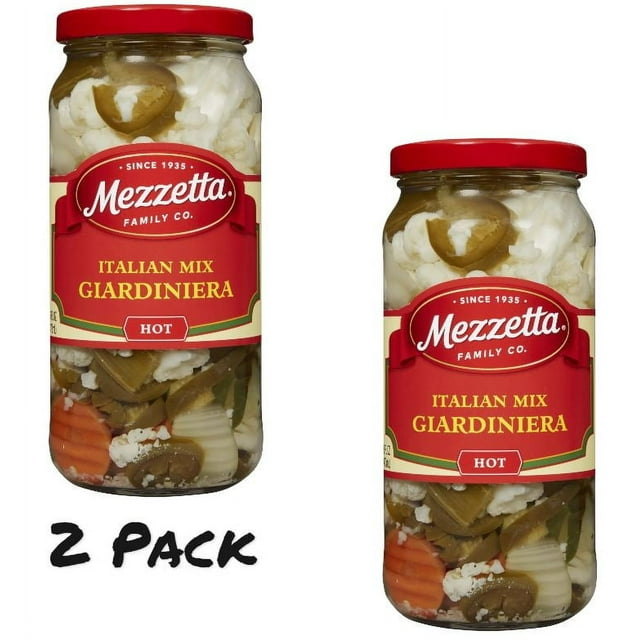 (2 pack) Mezzetta Italian Mix Giardiniera Hot, 16 fl oz Jar - Walmart.com