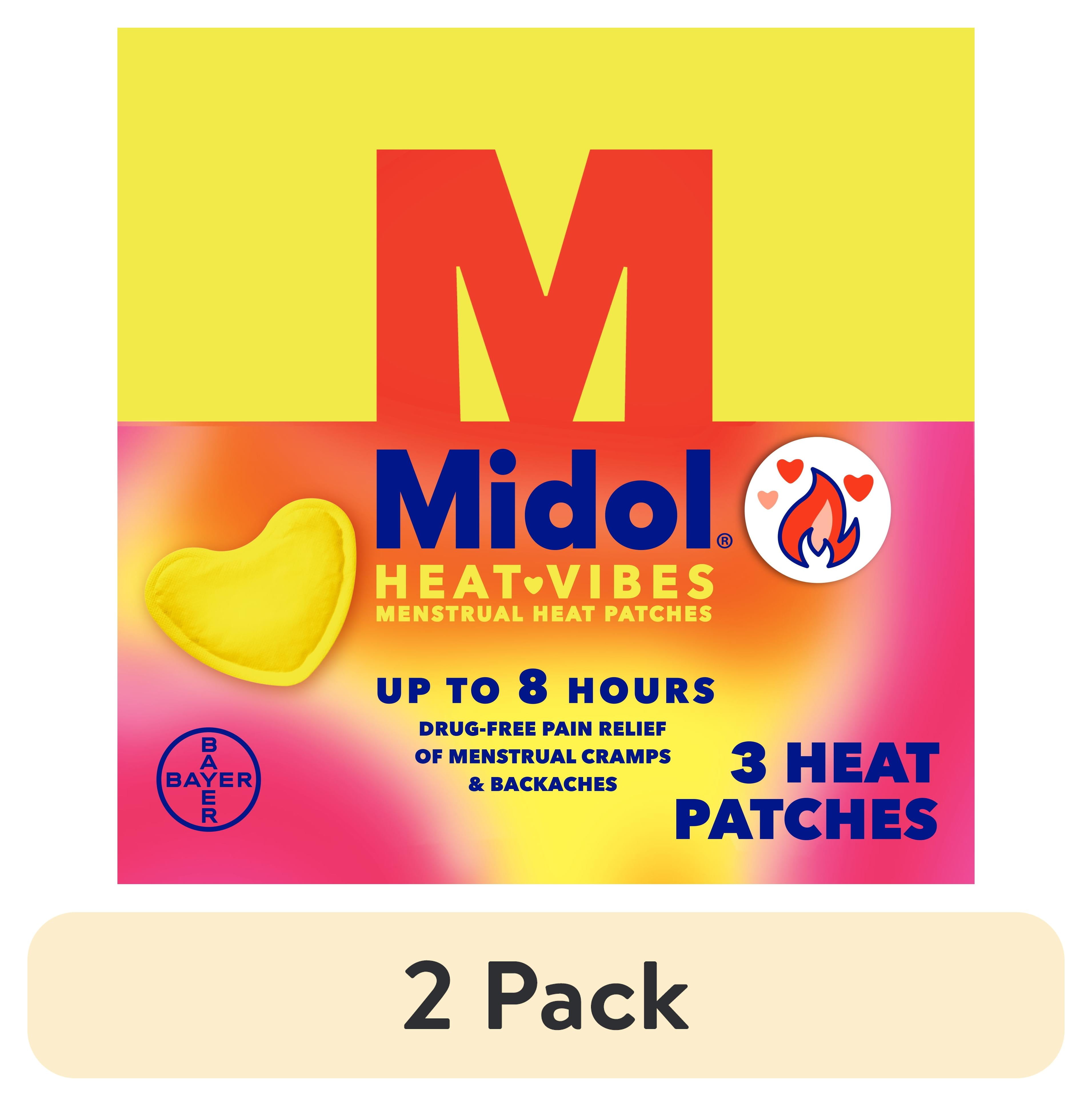 (2 pack) Midol Heat Vibes Menstrual Pain Relief Heat Patches - 3 Count ...