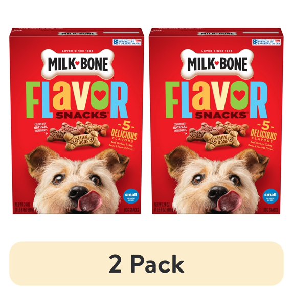 (2 pack) Milk Bone Flavor Snacks Small Dog Biscuits, Flavored Crunchy ...