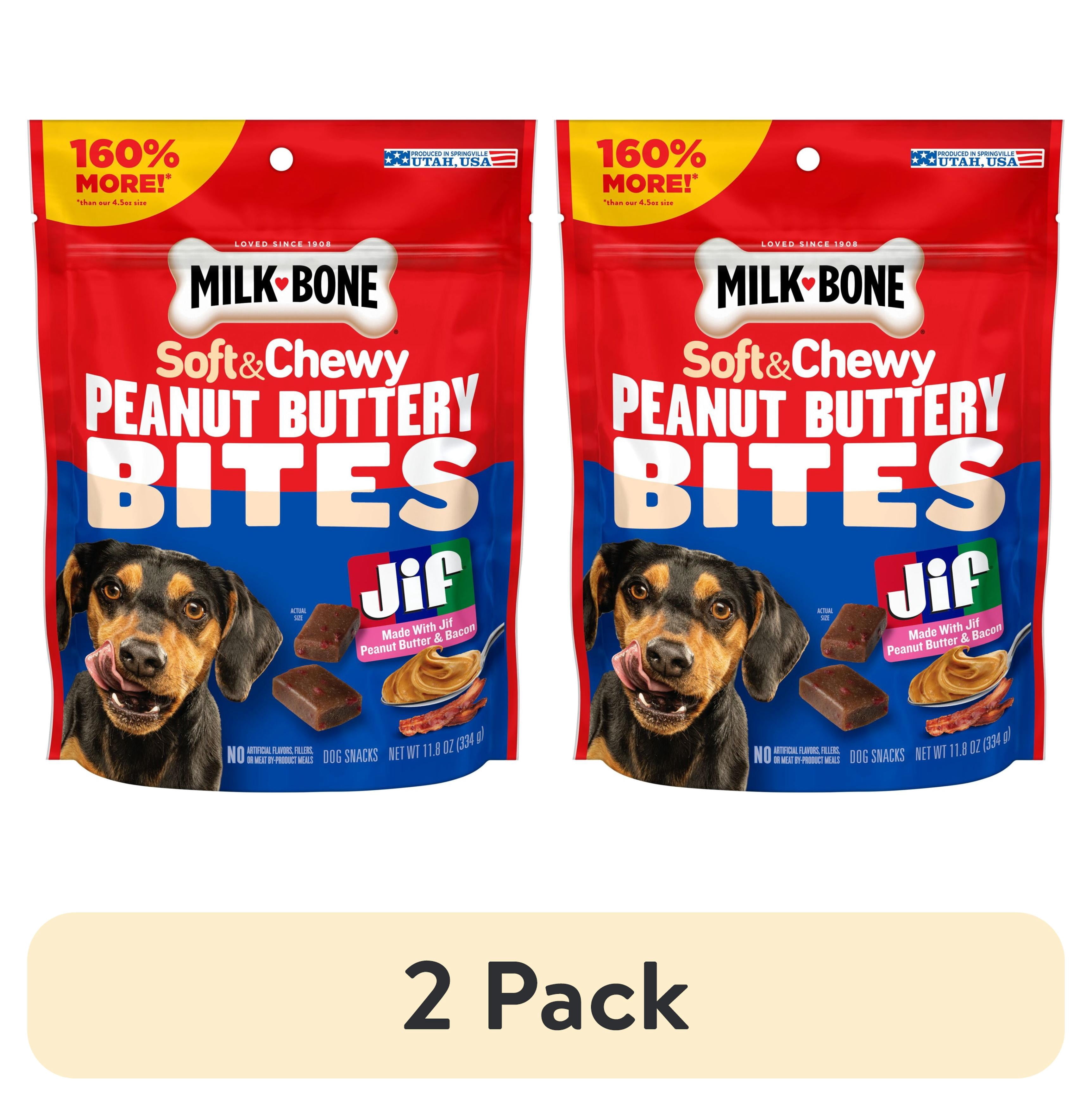 (2 pack) Milk Bone Peanut Buttery Bites, Soft Dog Treats With Jif ...