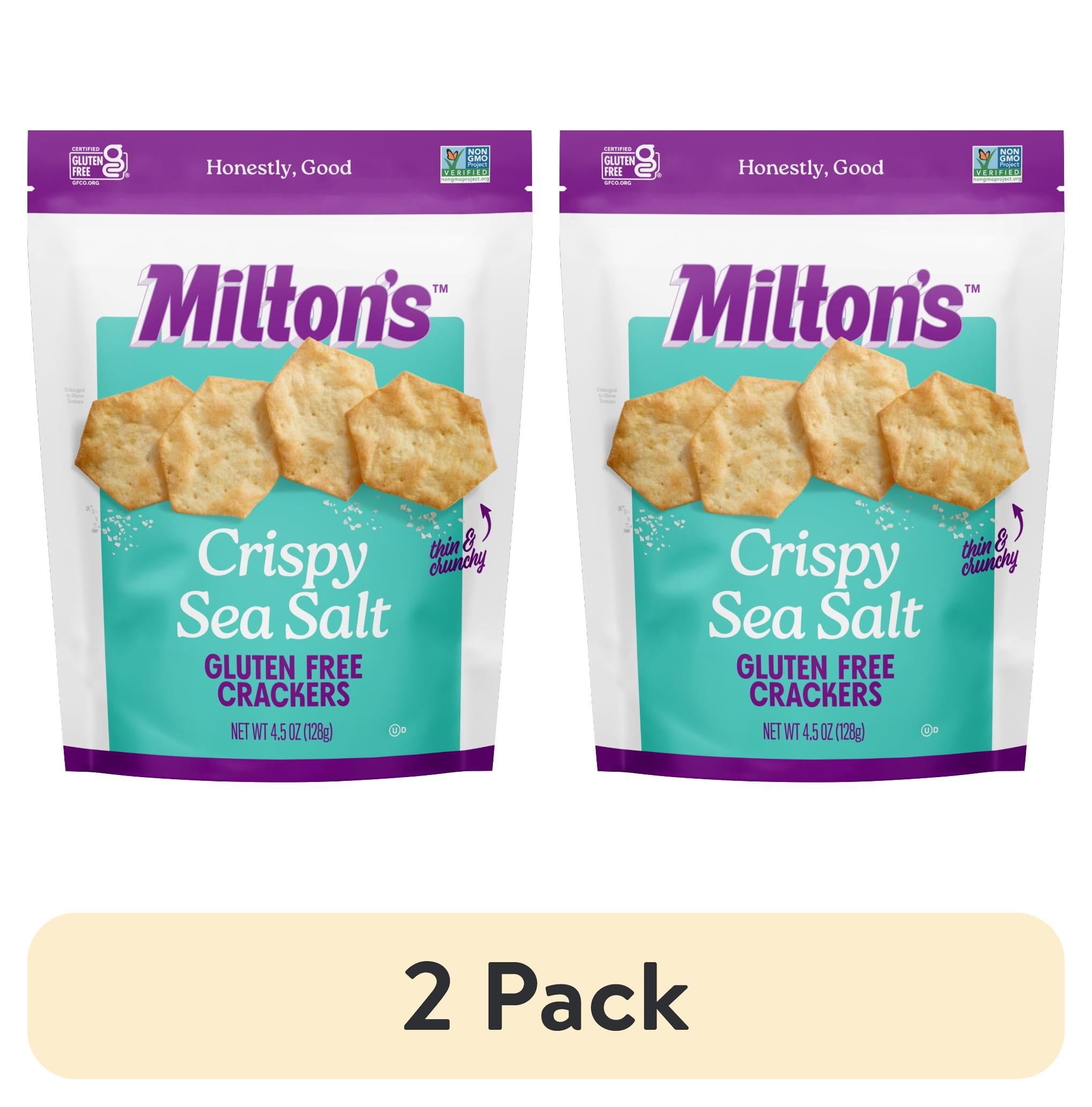 (2 pack) Milton's Gluten Free Crackers - Crispy Sea Salt, 4.5oz ...