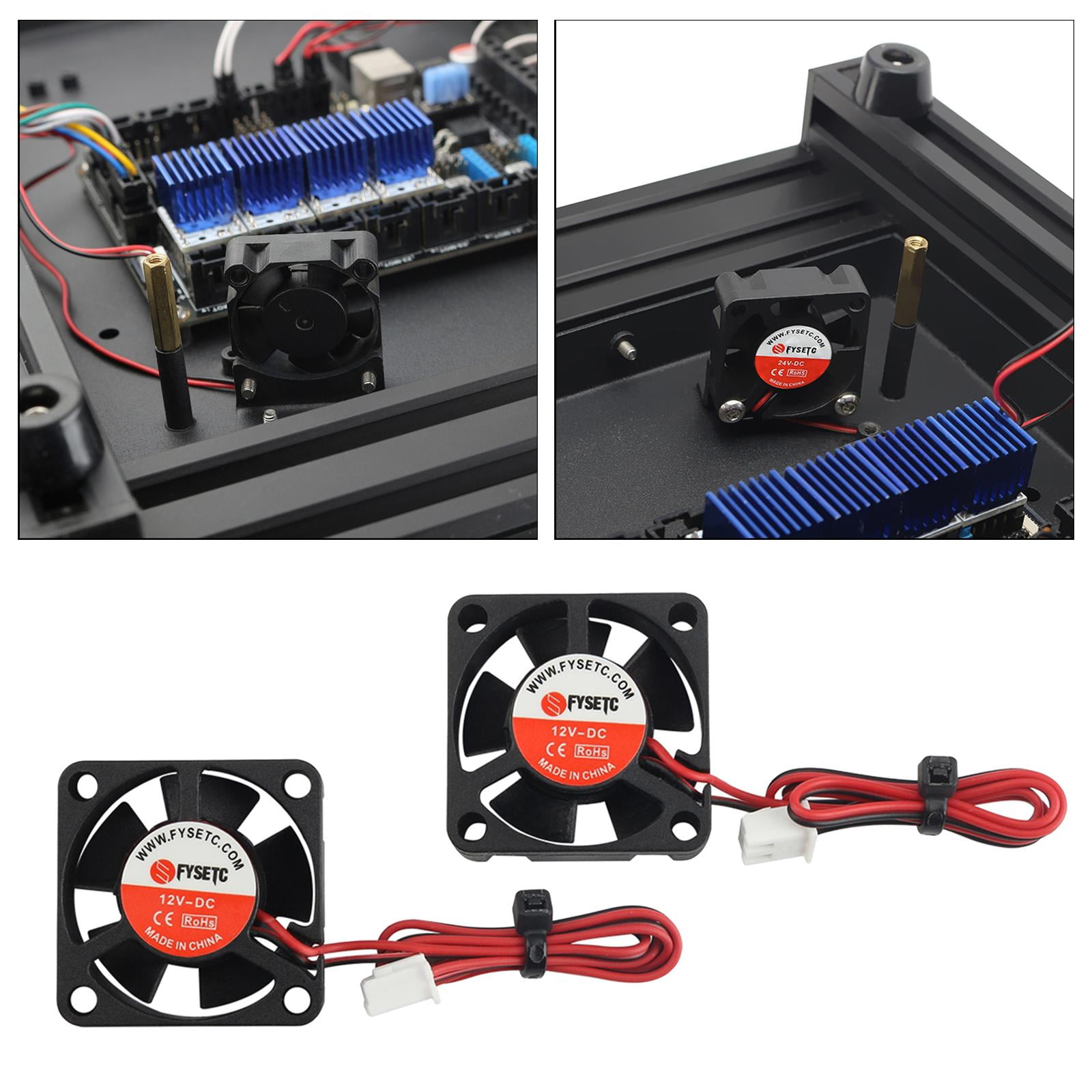 2-pack Mini 12V DC Brushless Cooling Fan 30x30x10mm for 3D , Compact ...