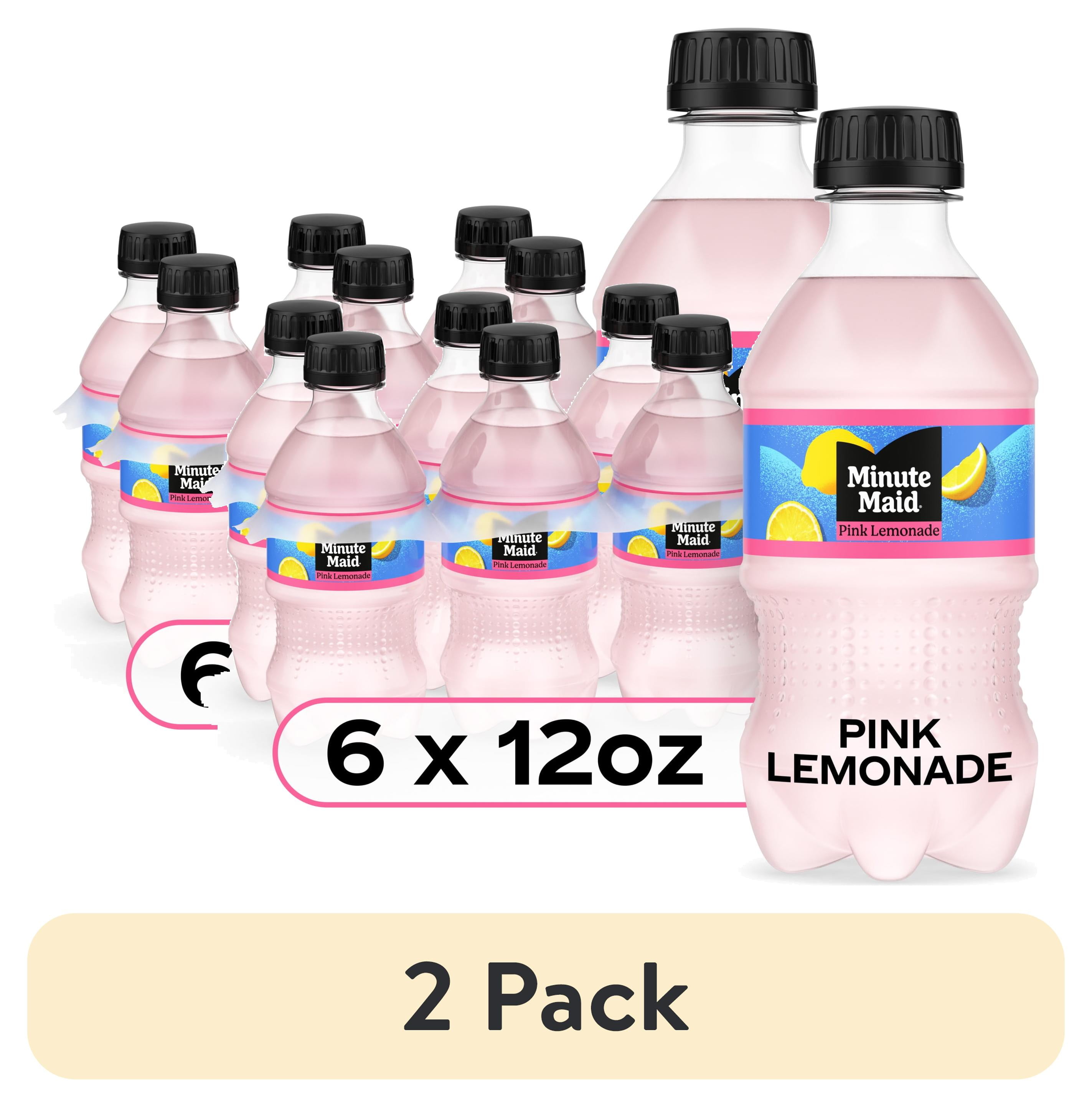 (2 pack) Minute Maid Pink Lemonade Juice Drink Bottles, 12 fl oz, 6 ...