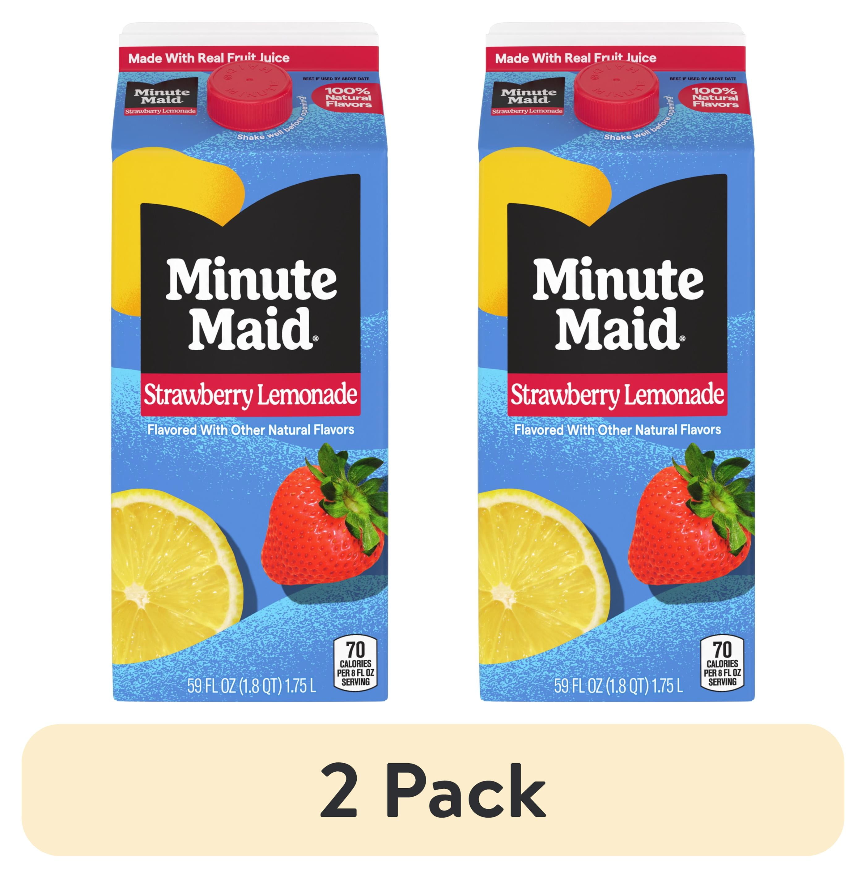 (2 pack) Minute Maid Strawberry Lemonade Fruit Drink, 59 fl oz Carton ...