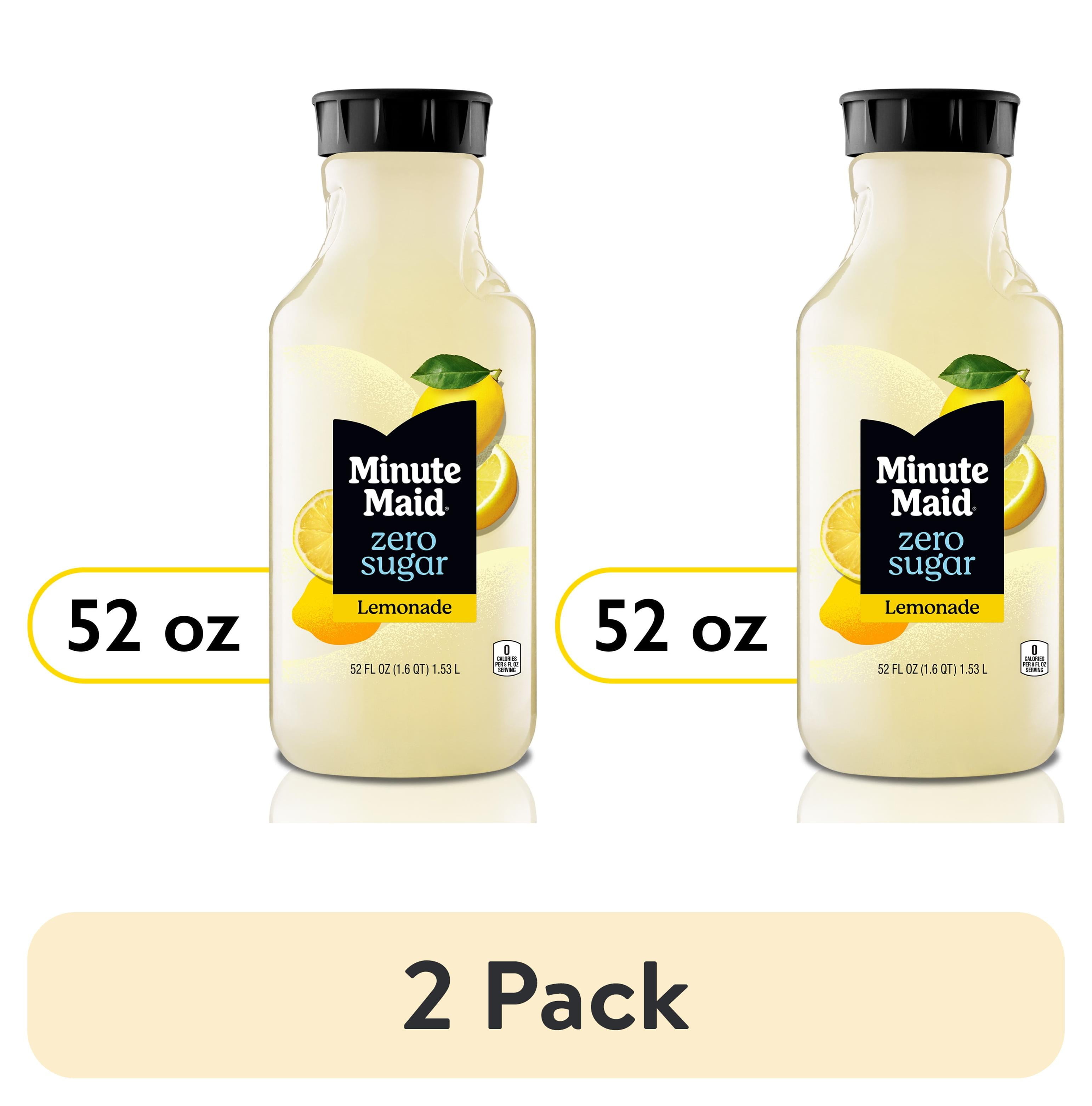 (2 pack) Minute Maid Zero Sugar Calorie Lemonade Juice, 52 fl oz Bottle ...
